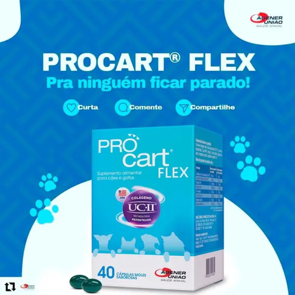 Procart Flex 40 Cápsulas Suporte Articular para Cães e Gatos - Empire Pet