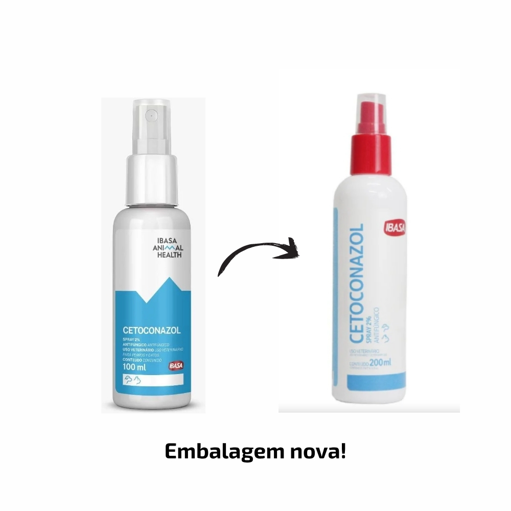 Spray Antifúngico Ibasa Cetoconazol 2% para Cães e Gatos 200ml - Empire Pet
