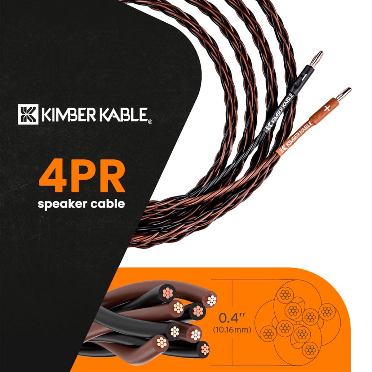 Kimber Kable 4PR - Cabo coaxial polarizado para caixa acústica 13 AWG ...