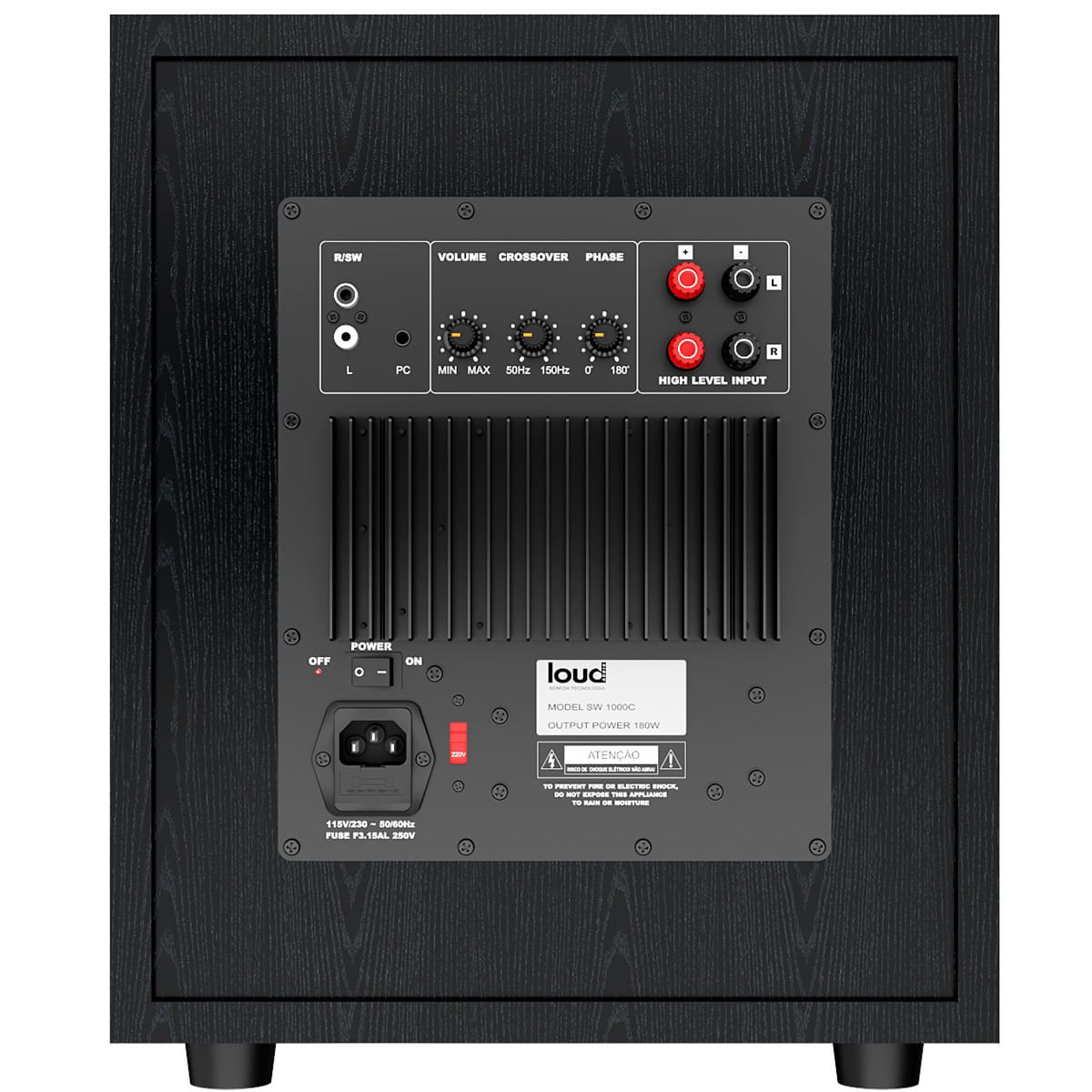 Loud SW-1000C Subwoofer Ativo com Woofer de 10'' 180W RMS Bivolt ...