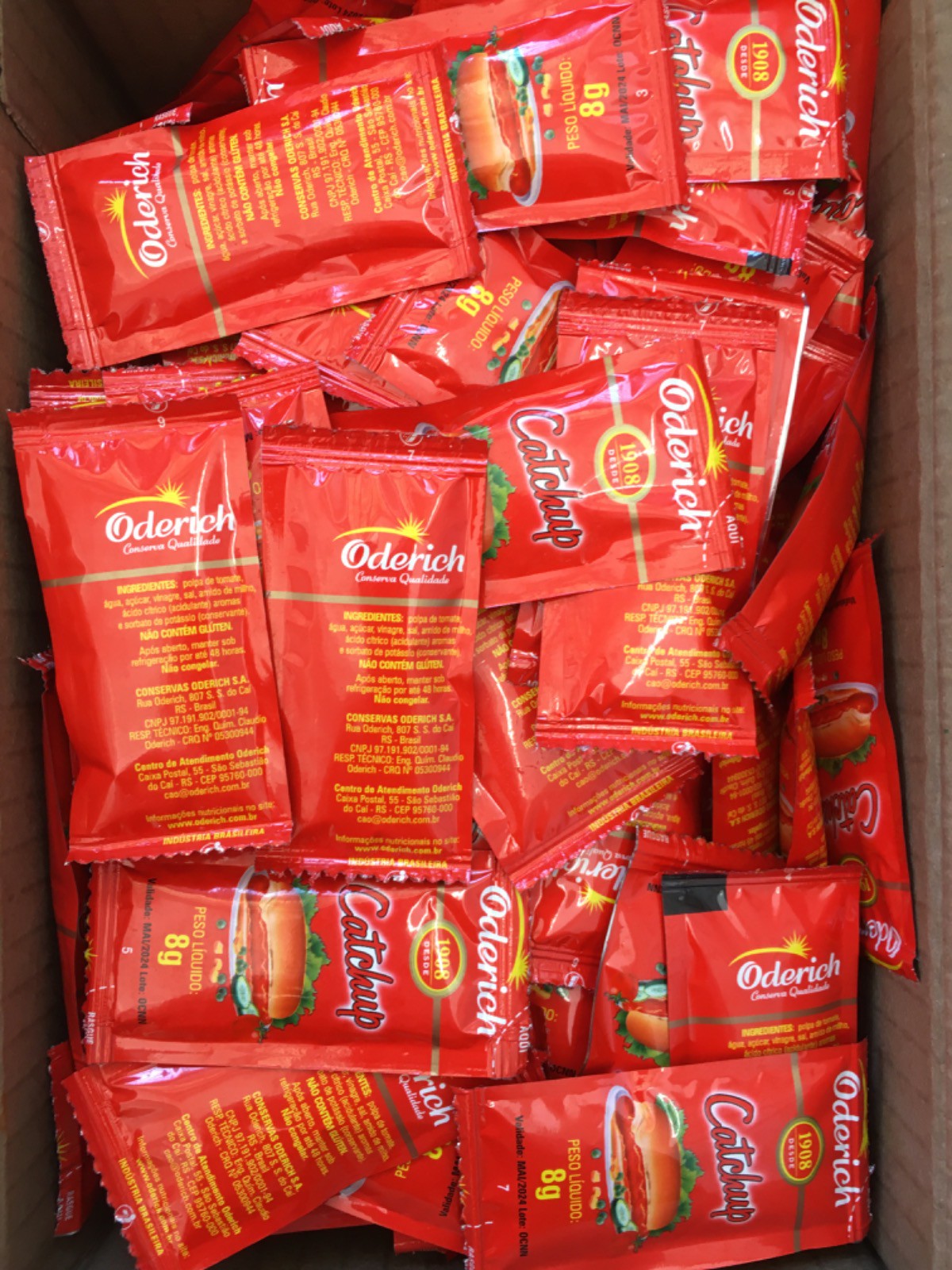 Catchup Saches Caixa Com 200 Sachês 8gramas Oderich - Apréssia Embalagens e Variedades Venda ...