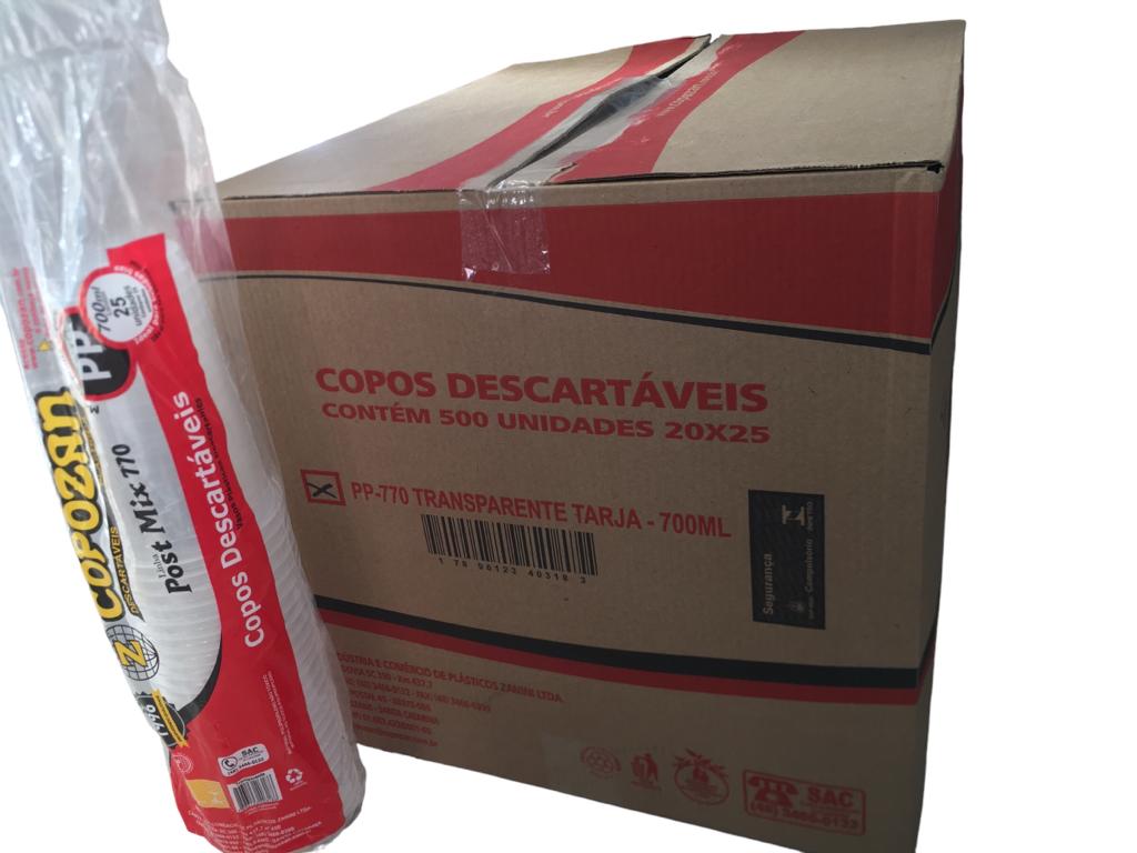 Copo Plastico Pp 700ml Transparente Caixa Com 500 Copos Copozan - Apréssia Embalagens e ...