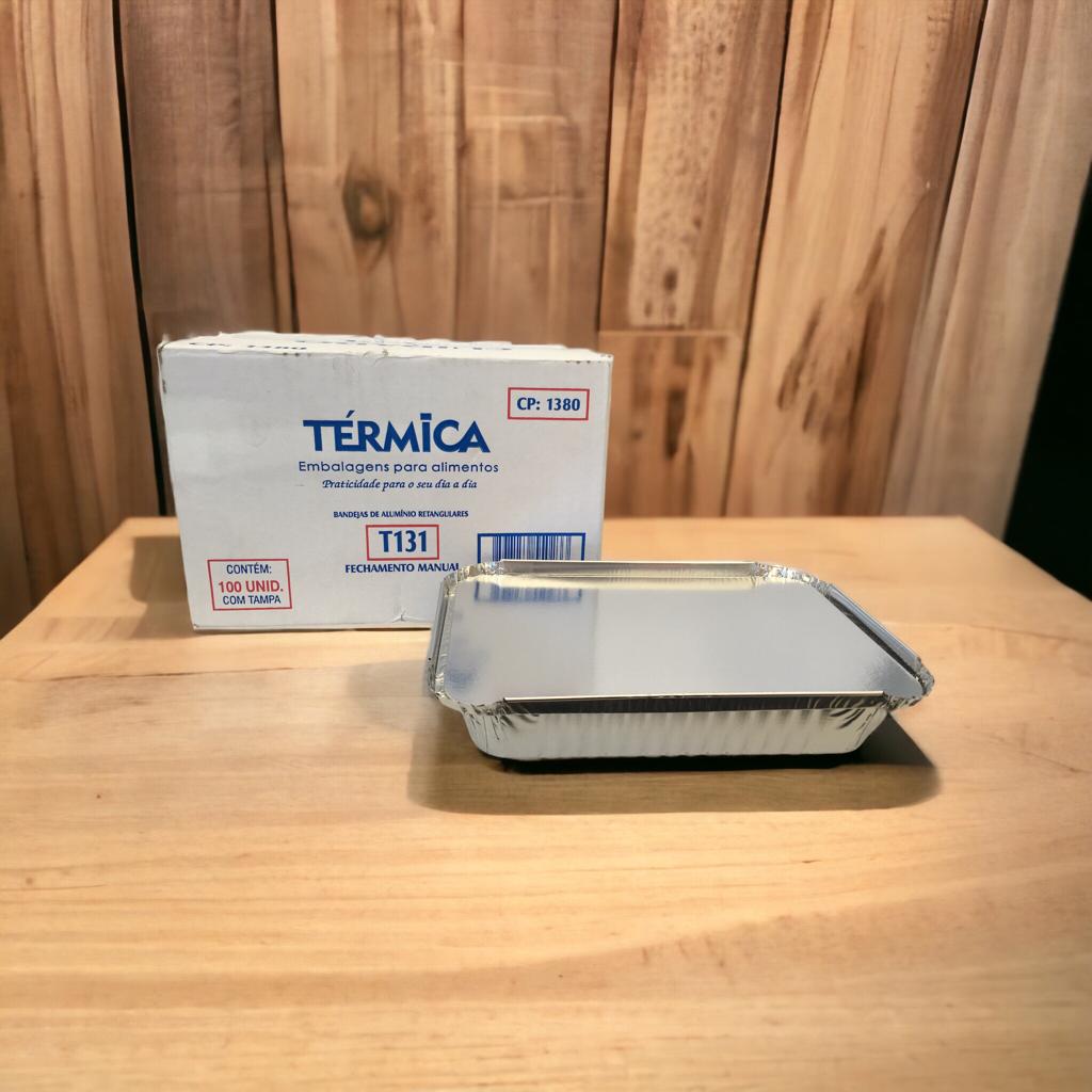 Bandeja de Alumínio Retangular T131 730ML Com Tampa Caixa Com 100unid - Apréssia Embalagens e ...