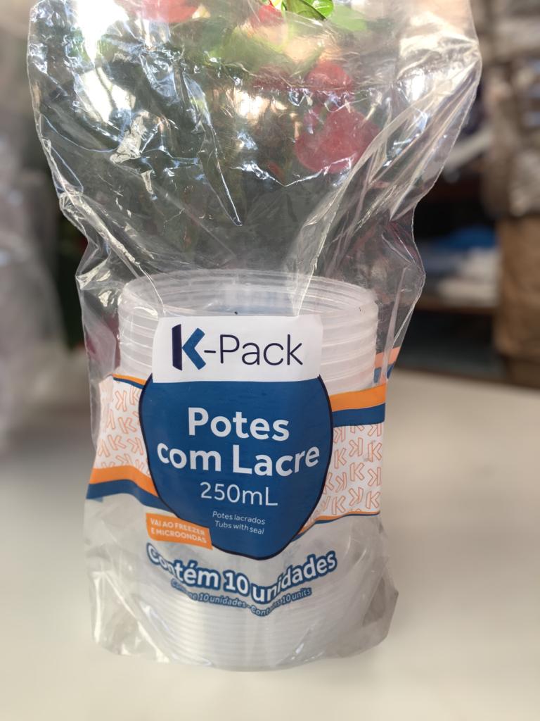Pote Com Lacre 250ml Kit C/10unidades Cada K-pack - Apréssia Embalagens ...