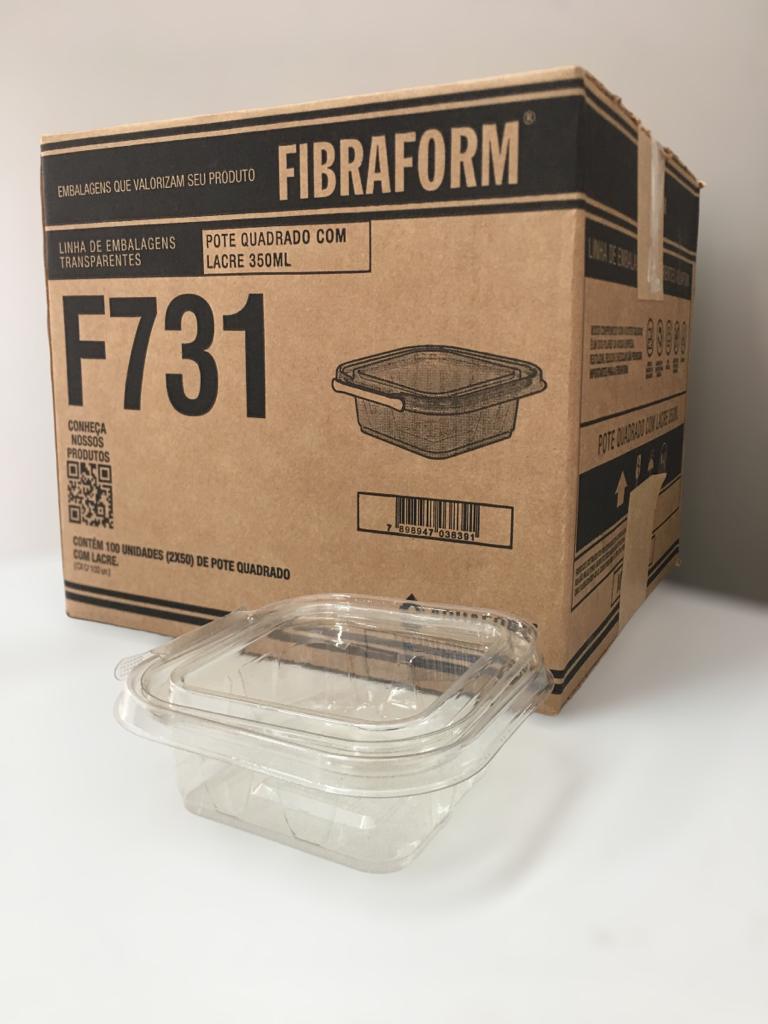 Pote Quadrado F731 Transparente Com Lacre 350ml 14,5x13,5x4,8cm Pet Ca - Apréssia Embalagens e ...