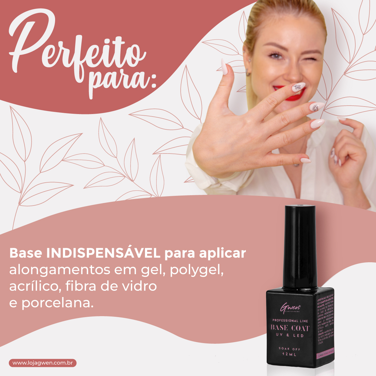 Base Coat Gwen - Kit com 3 Unidades - Gwen