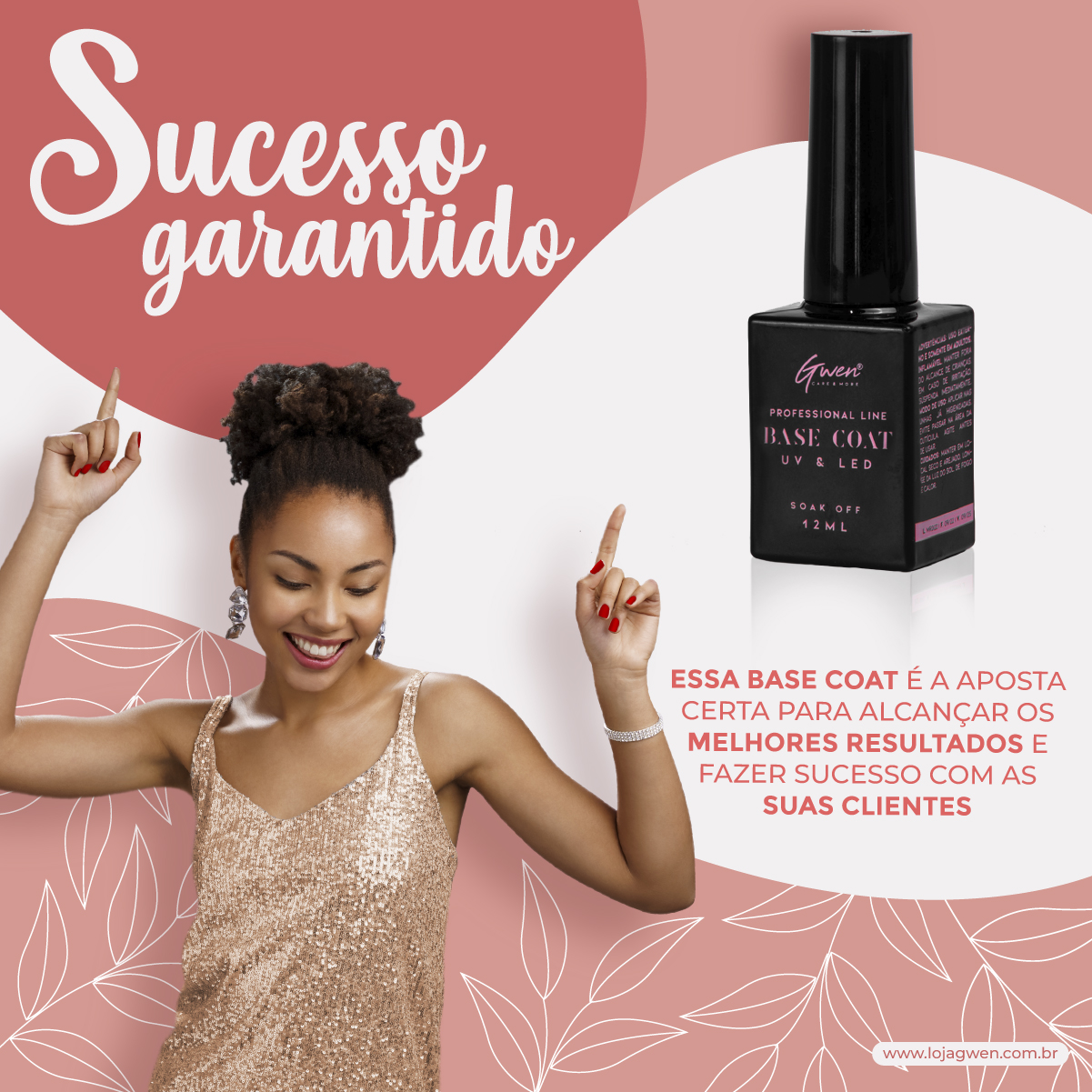 Base Coat Gwen - Kit com 3 Unidades - Gwen