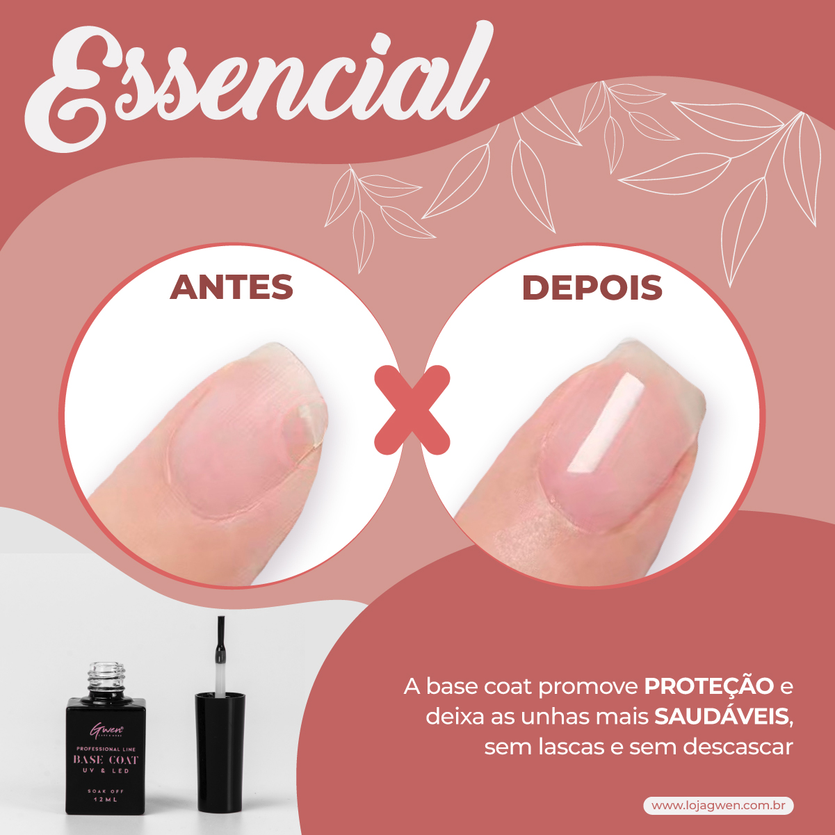 Base Coat Gwen - Kit com 3 Unidades - Gwen