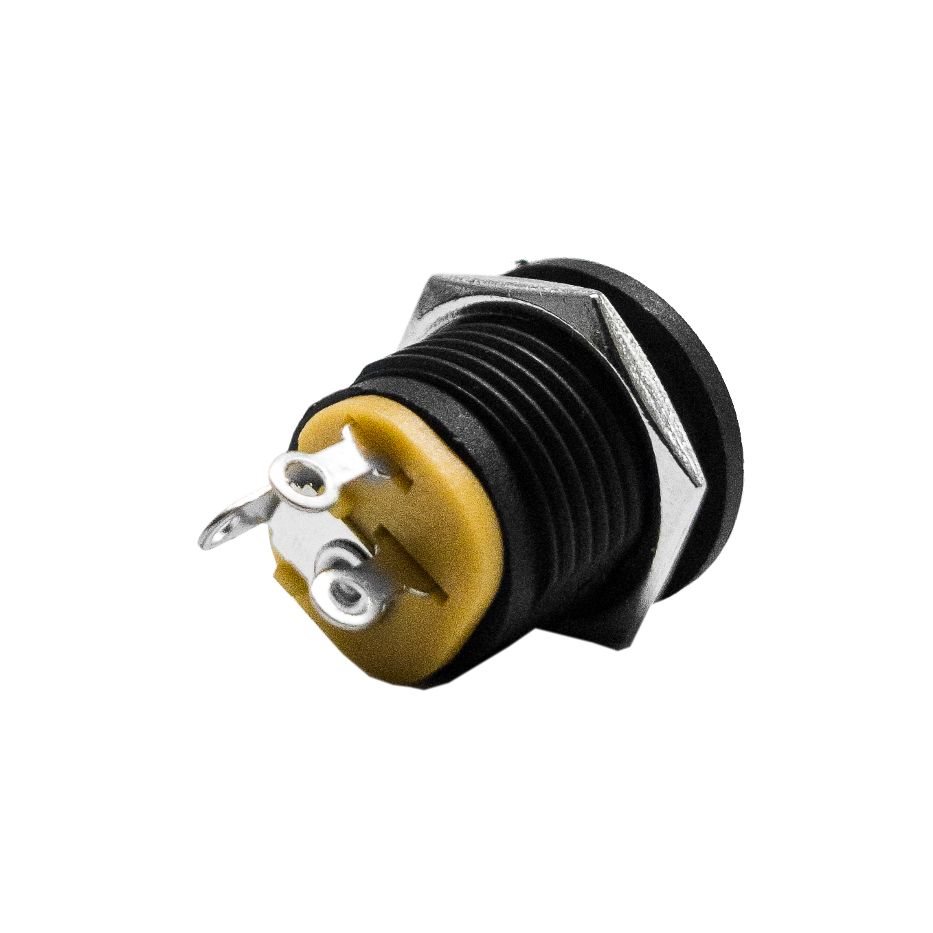 JACK J4 2.1MM DC022 PAINEL C/ ROSCA - Tetracomp Componentes Eletrônicos
