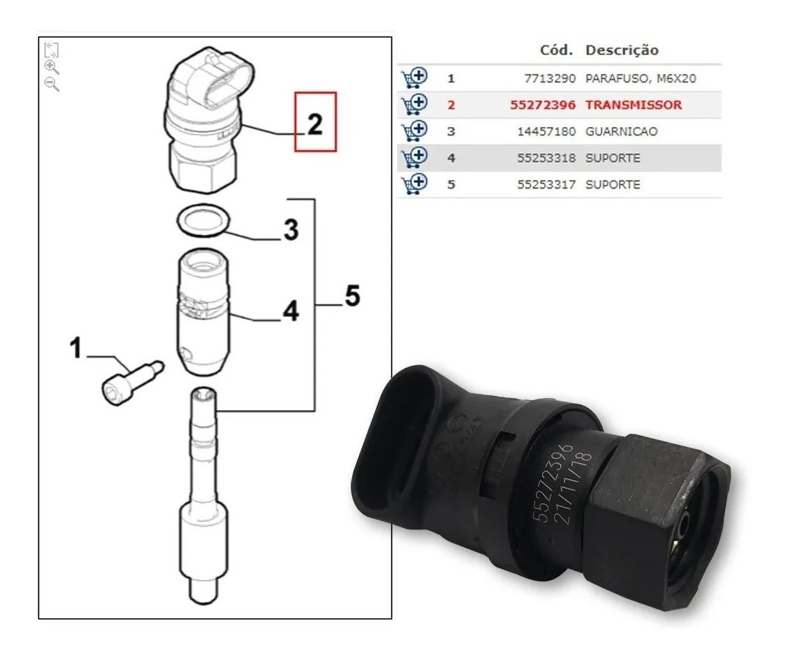 Sensor de Velocidade Fiat Doblo Grand Siena Original 55272396 - Peças ...