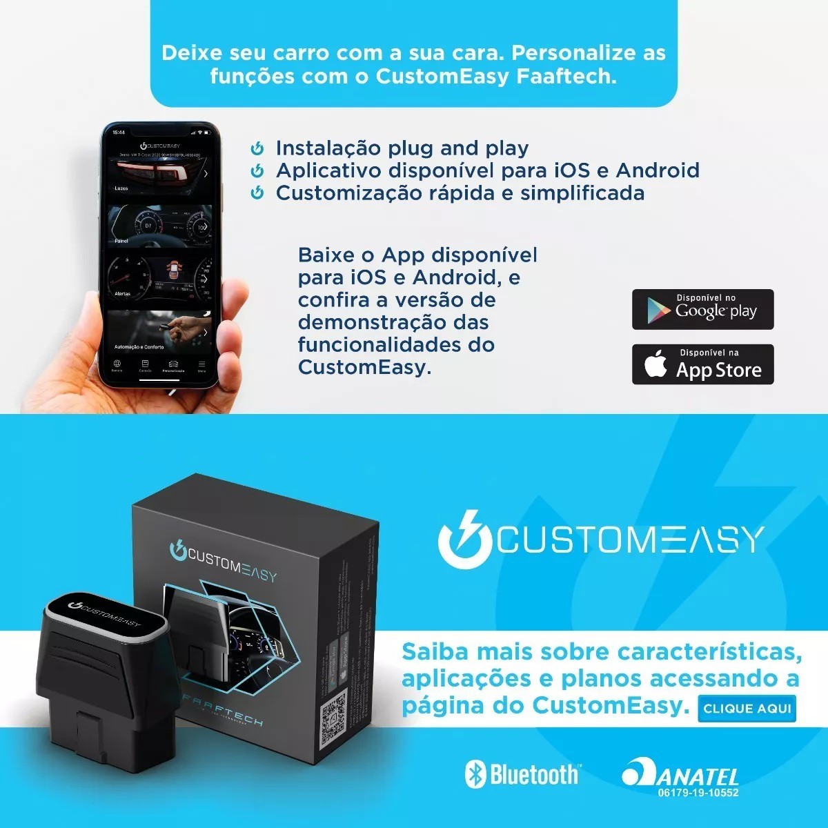 Custom Easy Customização Obd-ii P App Plug Play FaafTech - Peças ...