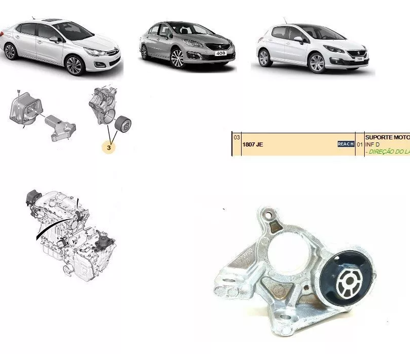 Coxim original inferior Citroen Ds5 C4 Lounge 1.6 16v thp 1807je ...