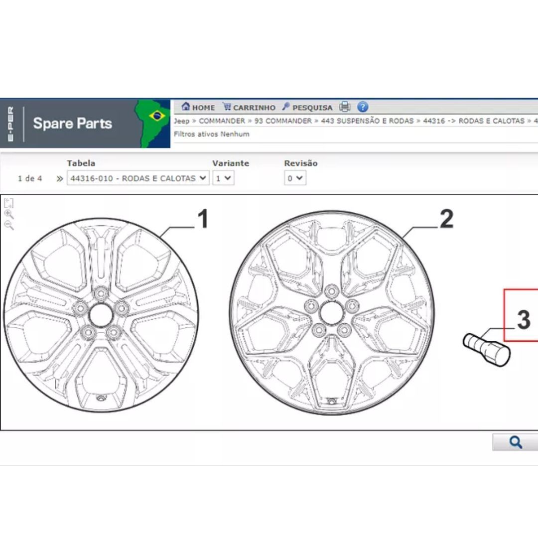 Parafuso de roda Compass Renegade Comander original 52035199 - Peças ...