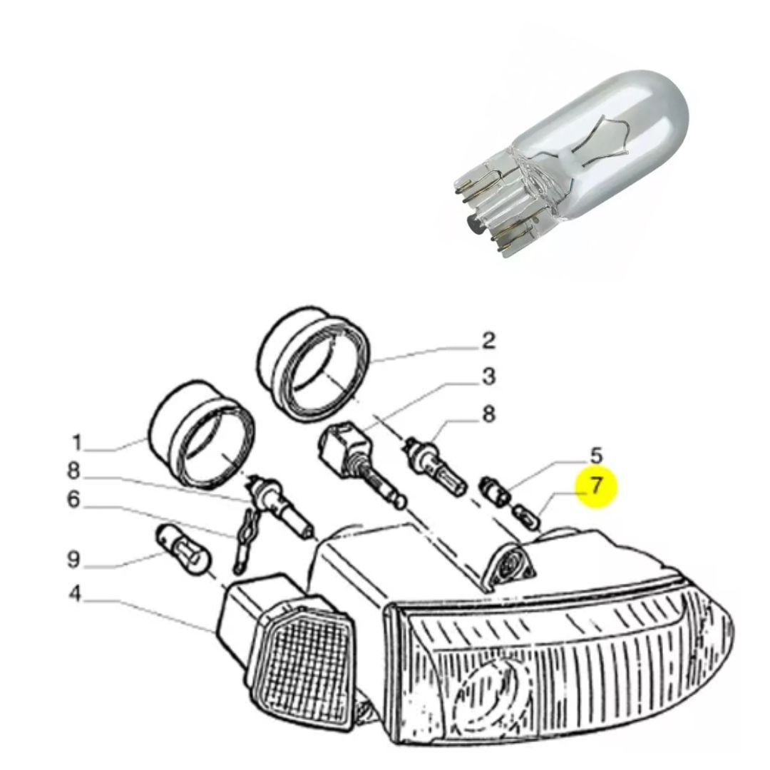 Par lampada Posição Pingo D'agua 5w 12v Original Fiat - Peças Originais ...