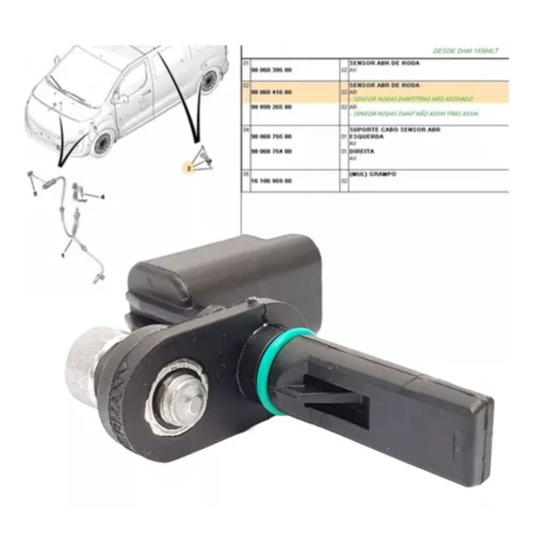 Sensor Velocidade Abs Traseiro Peugeot Expert Citroen Jumpy - Peças ...