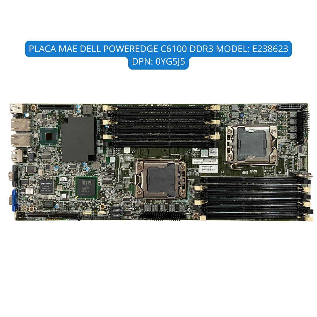 PLACA MAE DELL POWEREDGE C6100 DDR3 MODEL: E238623 DPN: 0YG5J5 ...