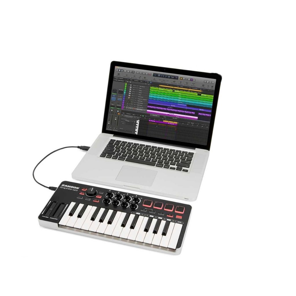 Teclado Controlador Midi USB GRAPHITE M25 - SAMSON - CompreMais