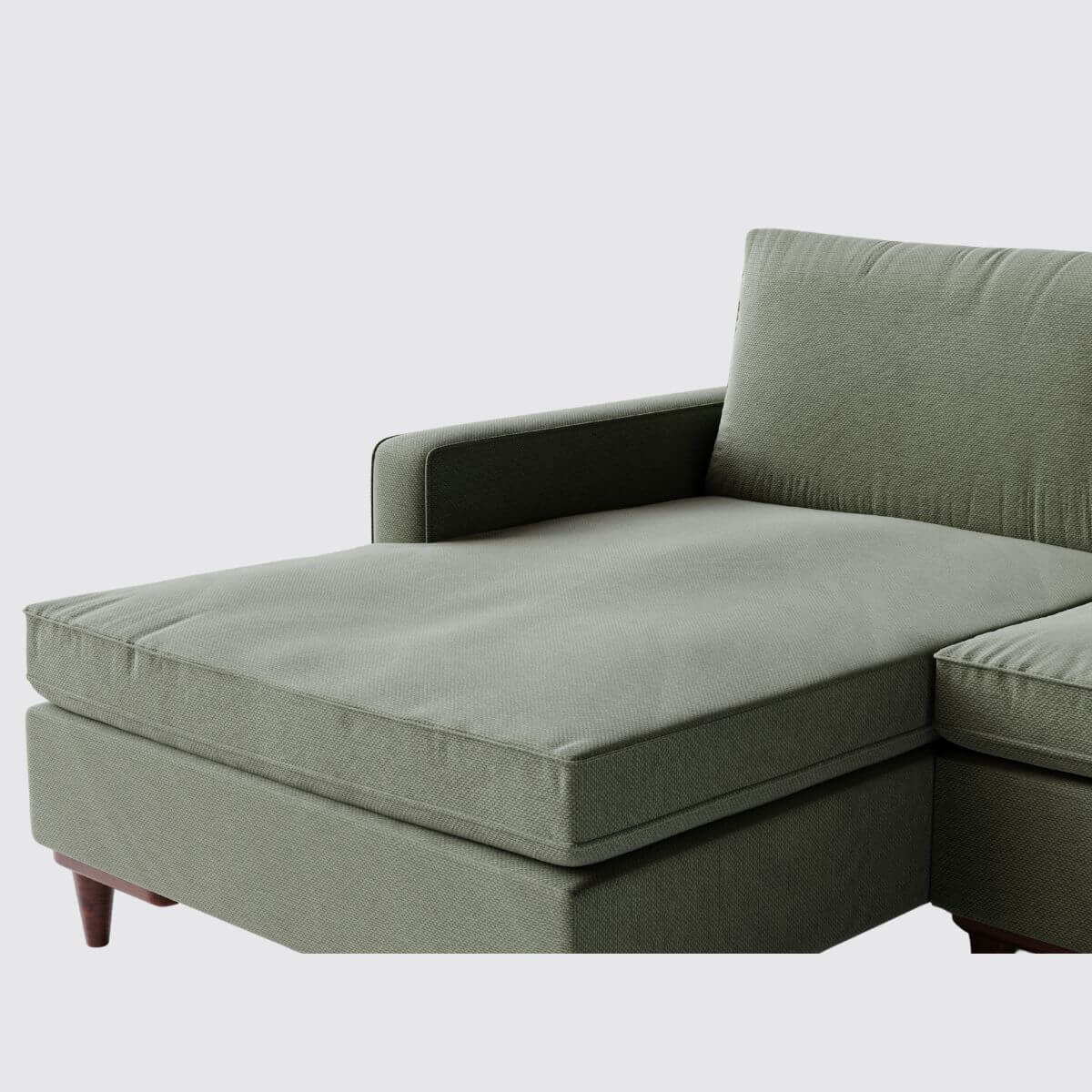 Sofá Living Fixo Chaise Viena 2,40m em Linho Verde Claro - Home Mobily Móveis