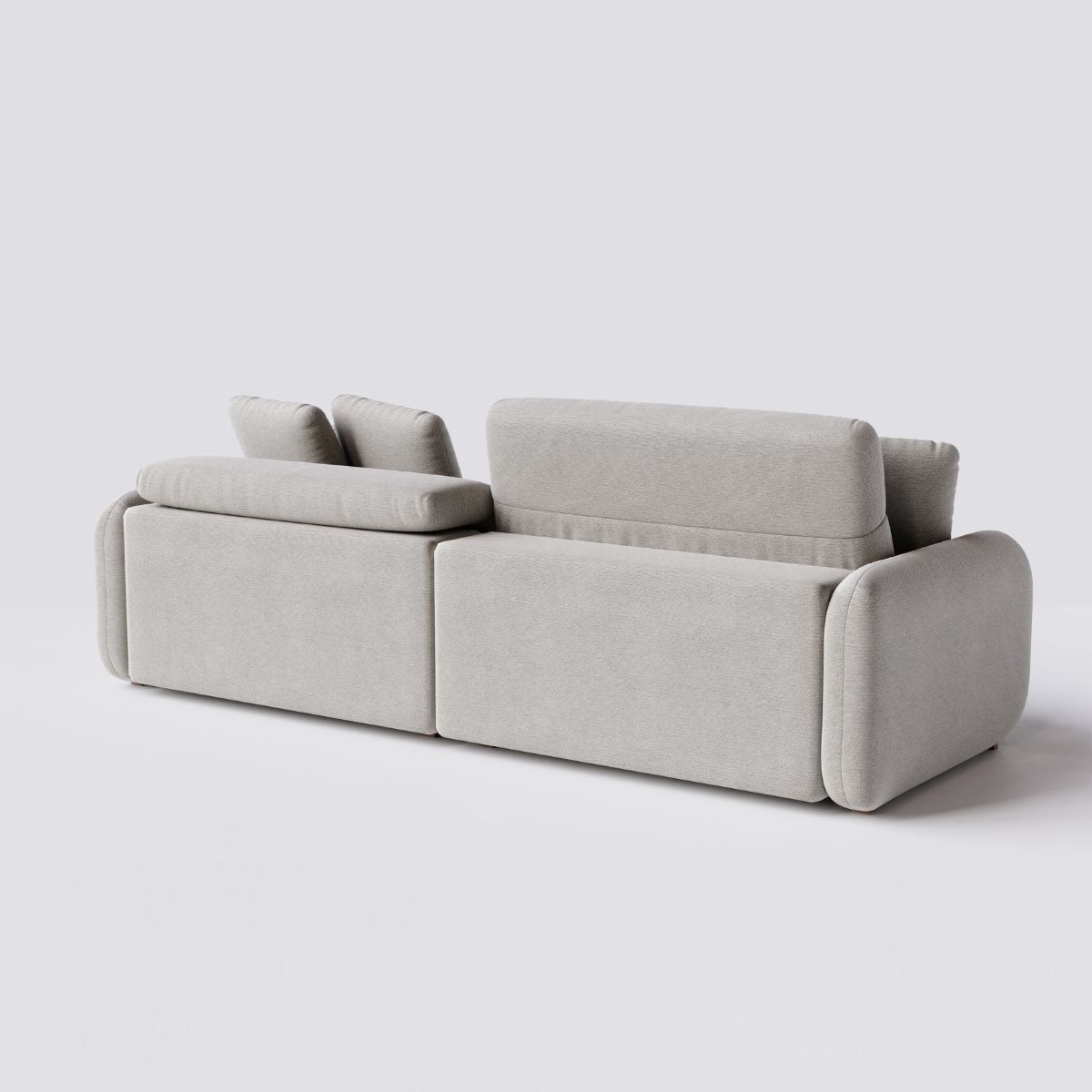 Sofá Denver 2,54m em Linho Cinza Névoa - Home Mobily Móveis