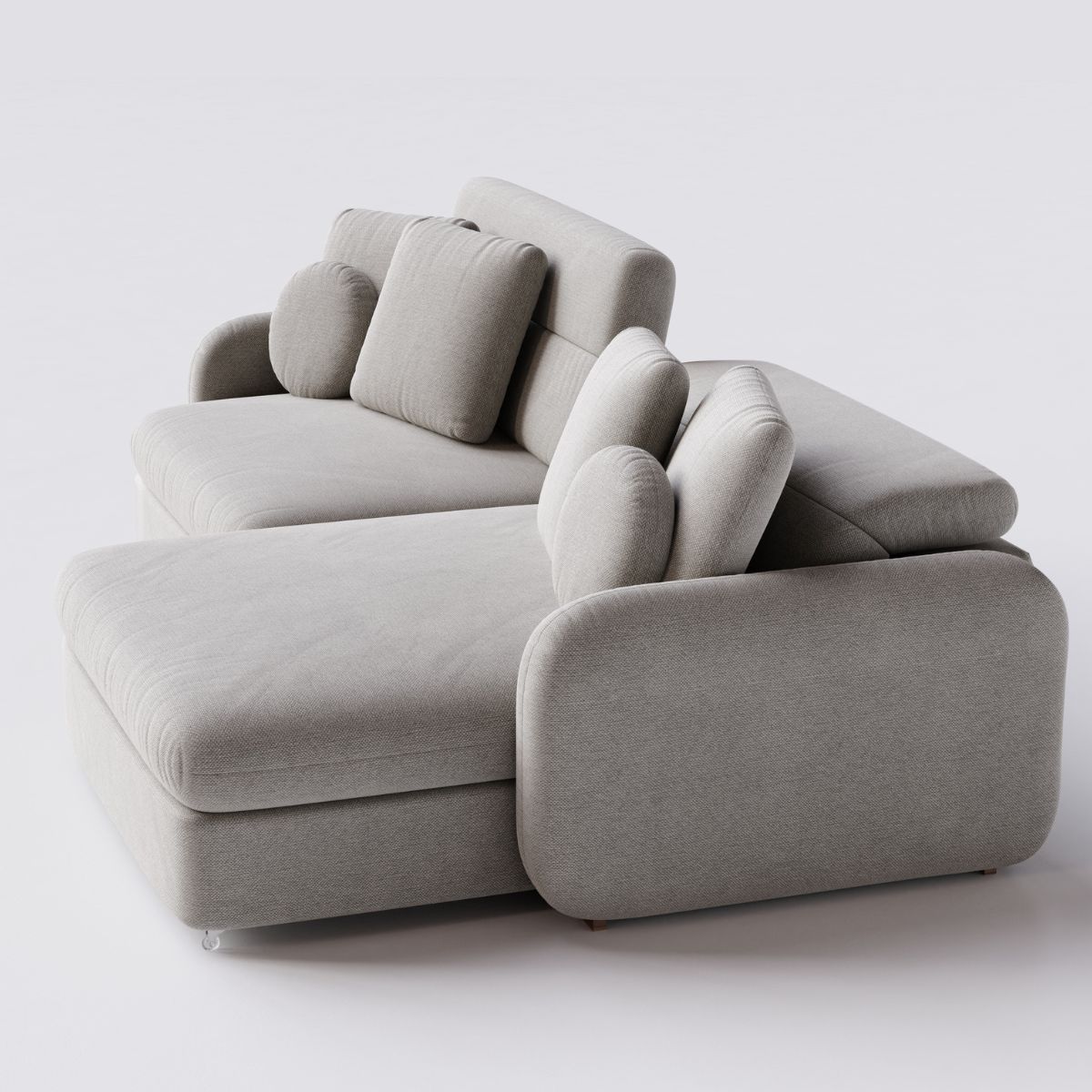 Sofá Denver 2,14m Linho Cinza Névoa - Home Mobily - Home Mobily Móveis