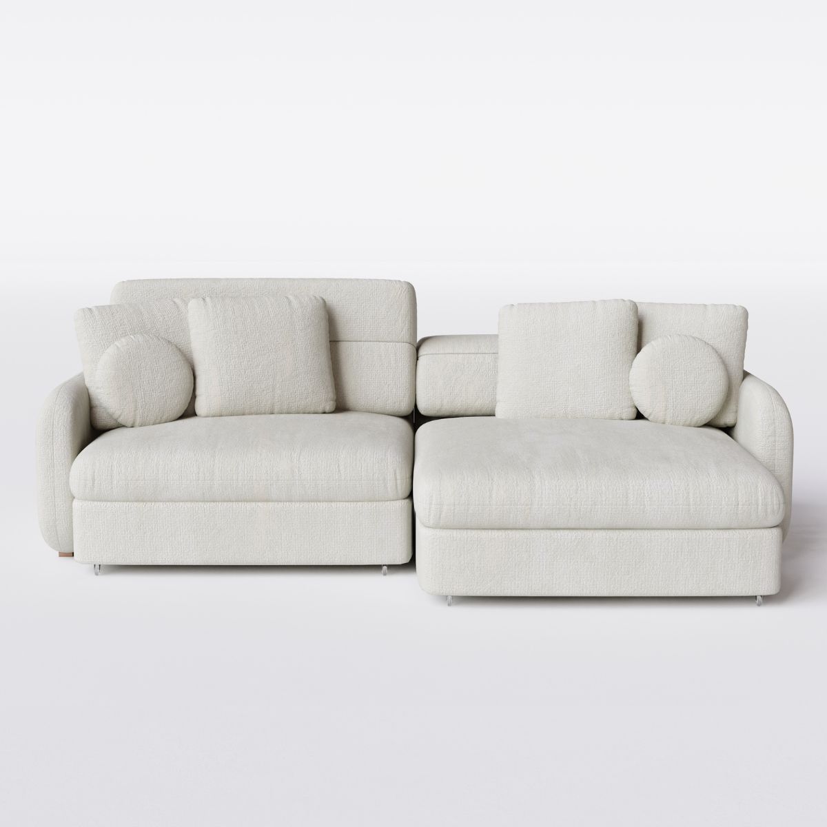 Sofá Denver 1,94m em Bouclé Off White Nuvem - Home Mobily Móveis