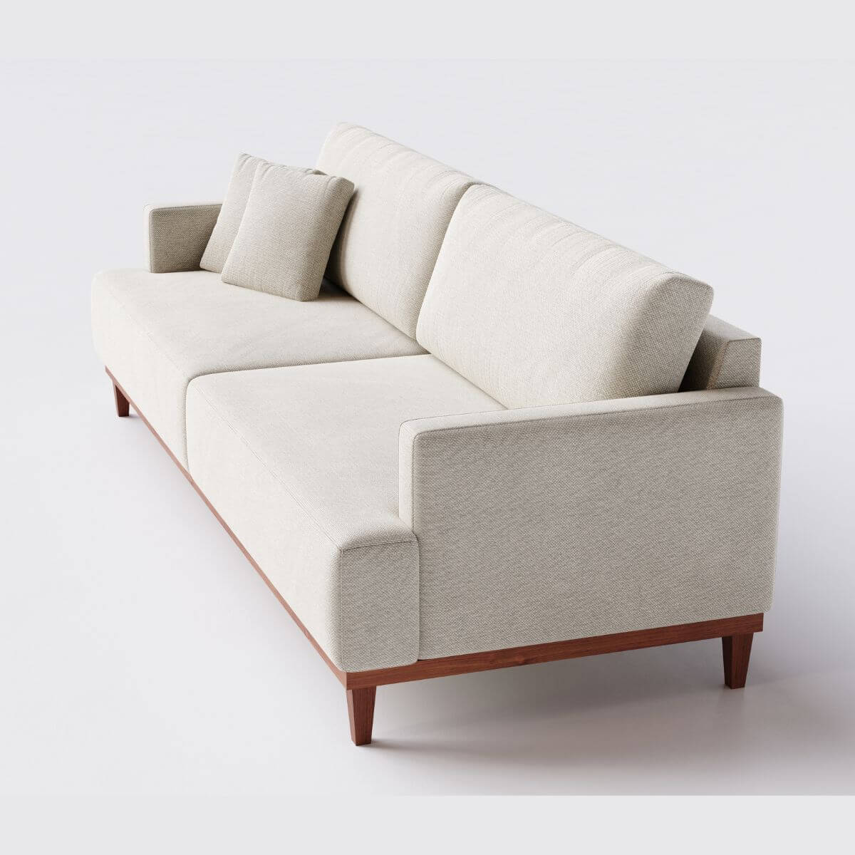 Sofá Doha 1,98m Linho Bege Claro - Home Mobily - Home Mobily Móveis