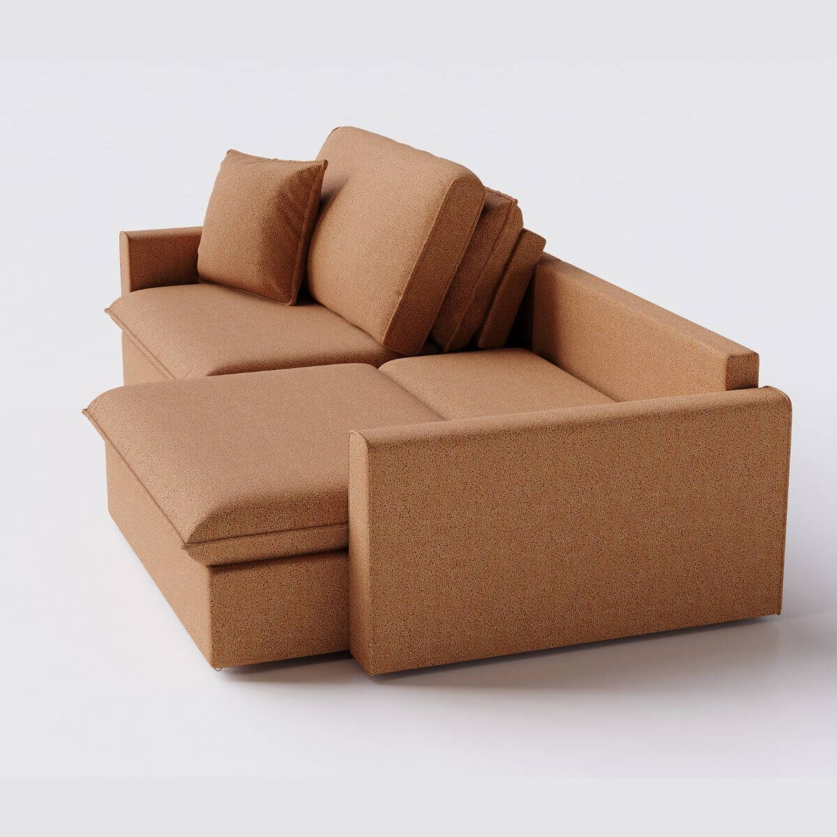Sofá Cama Bélgica Retrátil e Reclínável 2,50m em Boucle Sheep Mostarda - Home Mobily Móveis