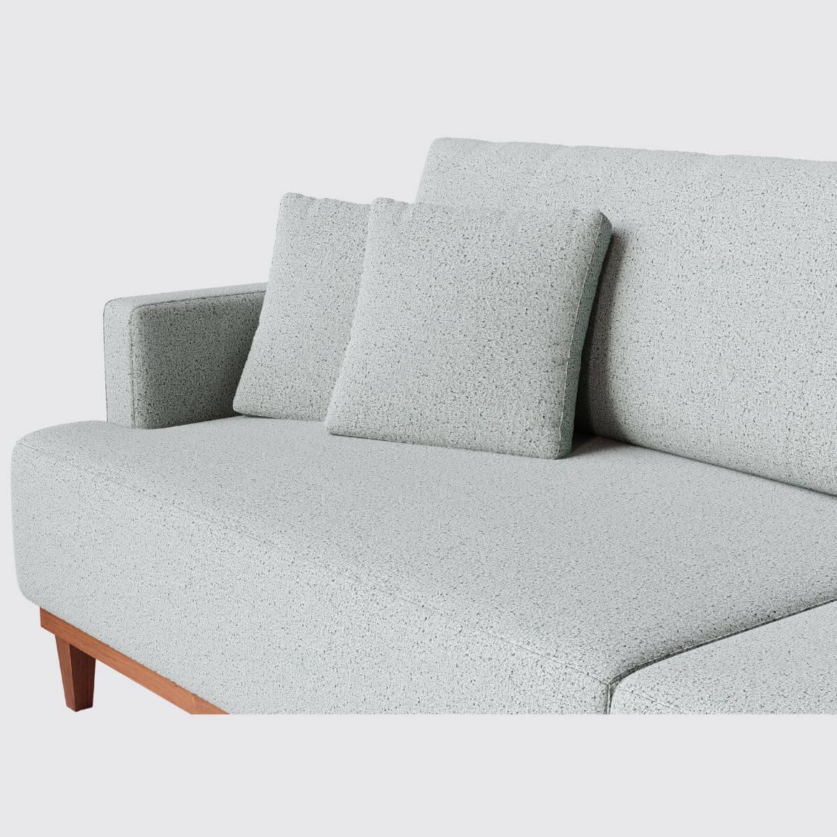 Sofá Living Fixo Doha 1,98m e Bouclé Cinza Claro - Home Mobily Móveis