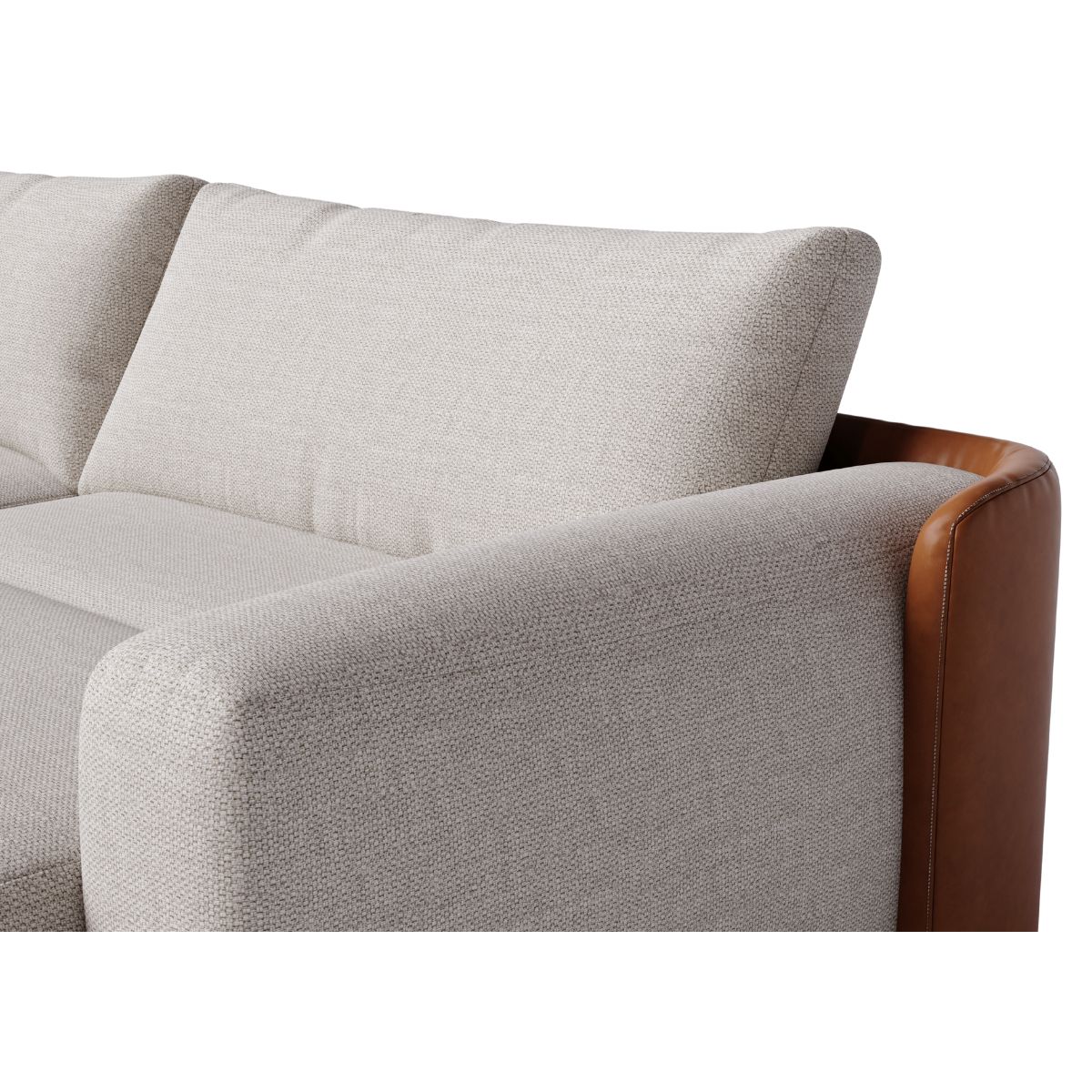 Sofá Cama Ibiza Sem Caixa com Chaise 3,44m em Linho Off White Areia - Home Mobily Móveis