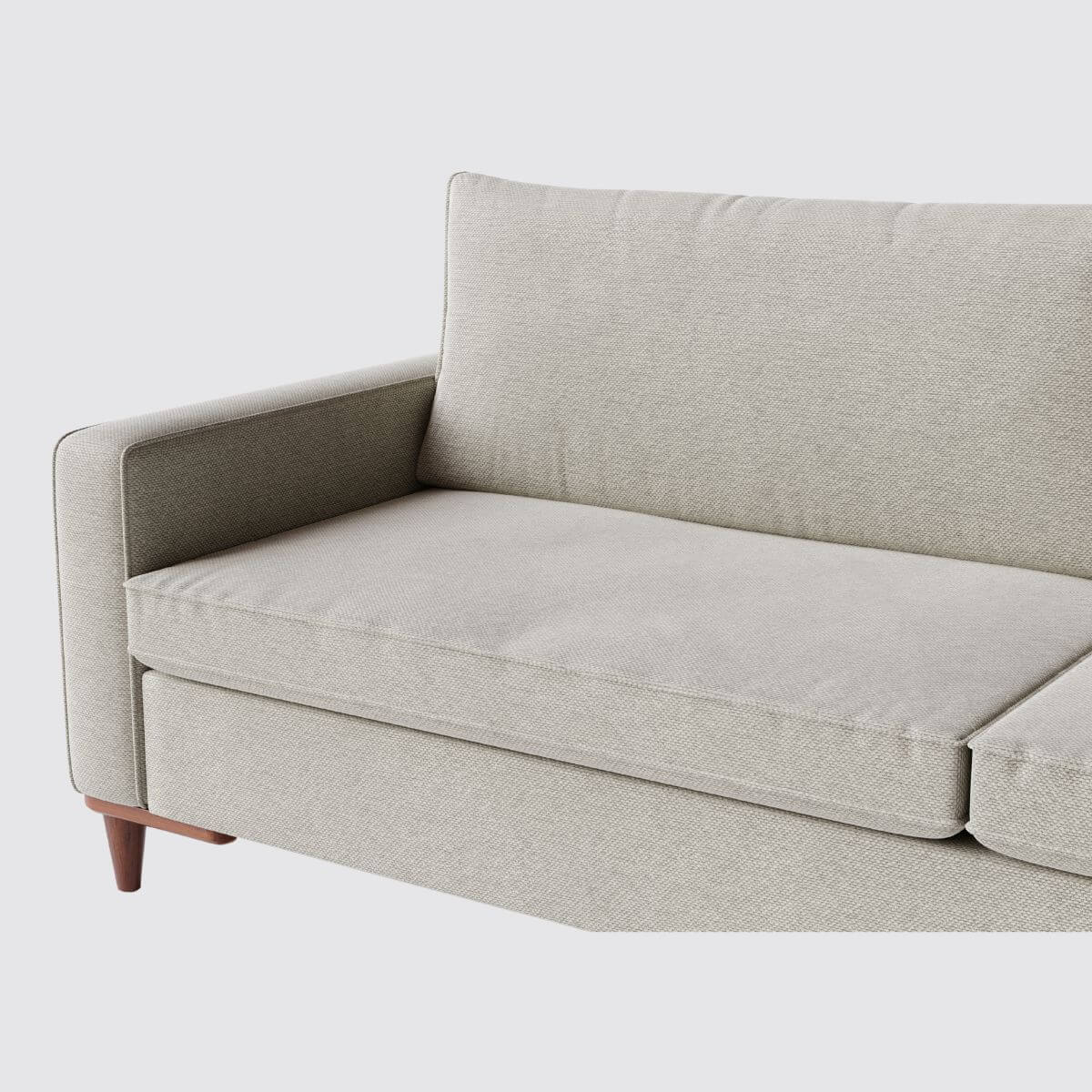 Sofá Living Fixo Viena 2,20m em Linho Bege Amêndoa - Home Mobily Móveis