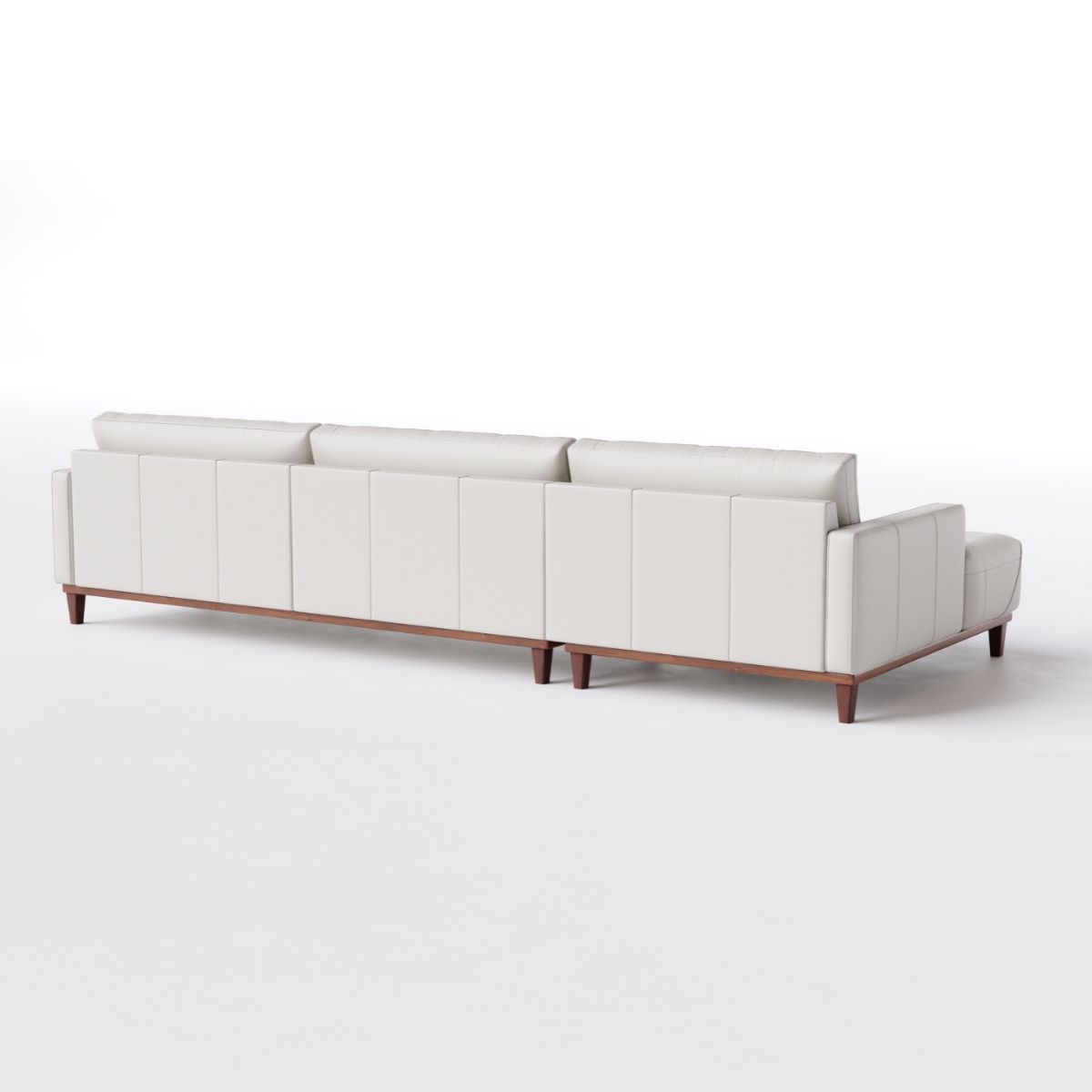 Sofá Doha Living Fixo com Chaise 2,59m x 1,45m em Linho Off White Nuvem ...