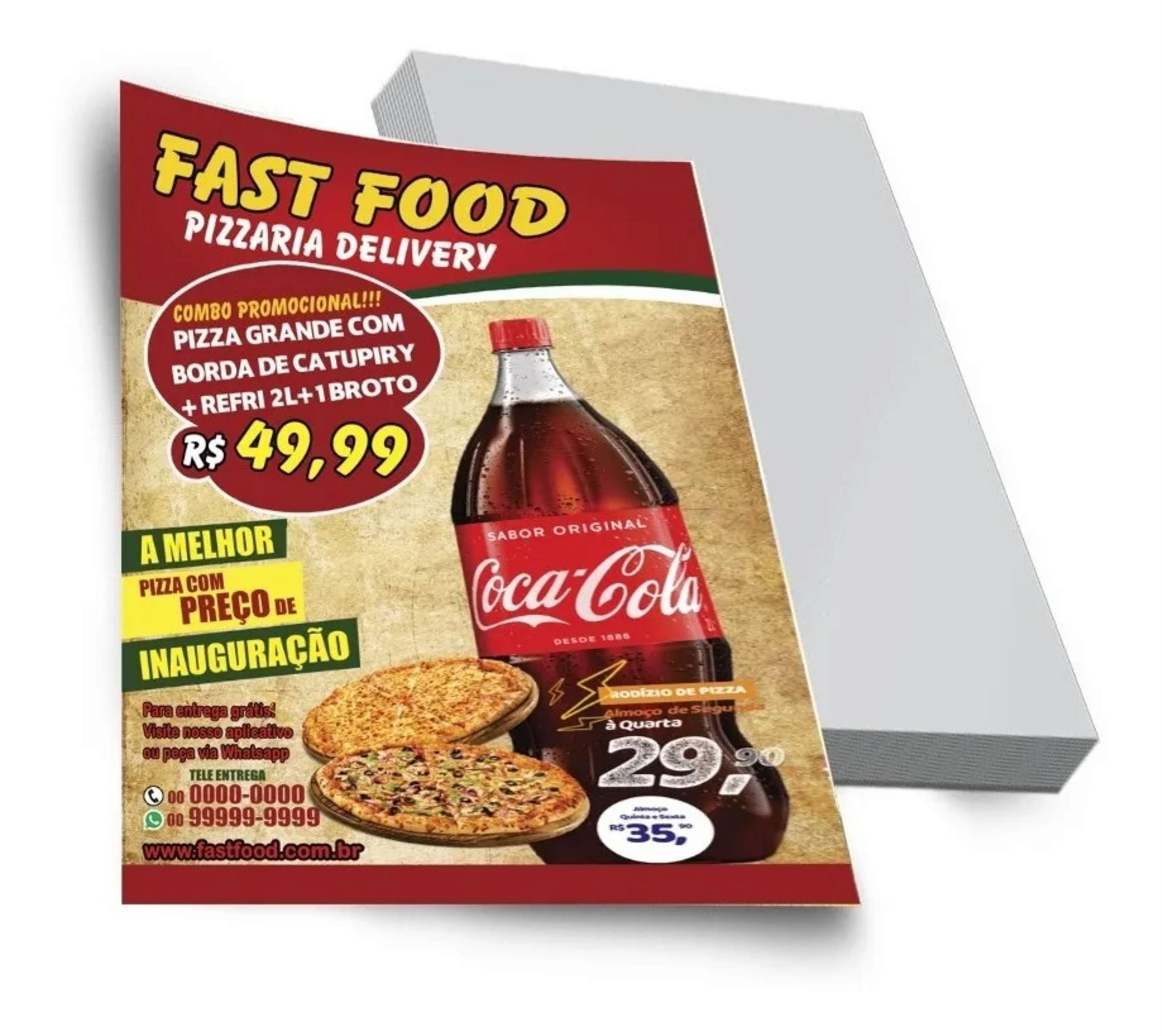 500 unid - FOLHETOS COUCHE 90G 4X0 - SSG - Salles Serviços Gráficos