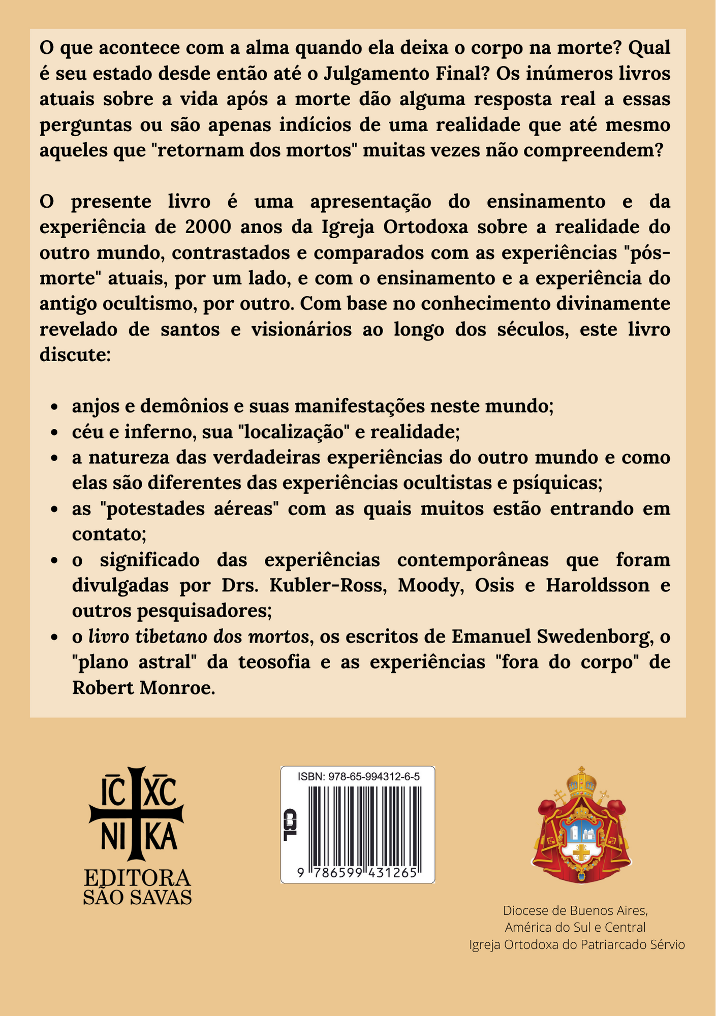 A alma após a morte - Pe. Serafim (Rose) - Editora São Savas (Mosteiro ...