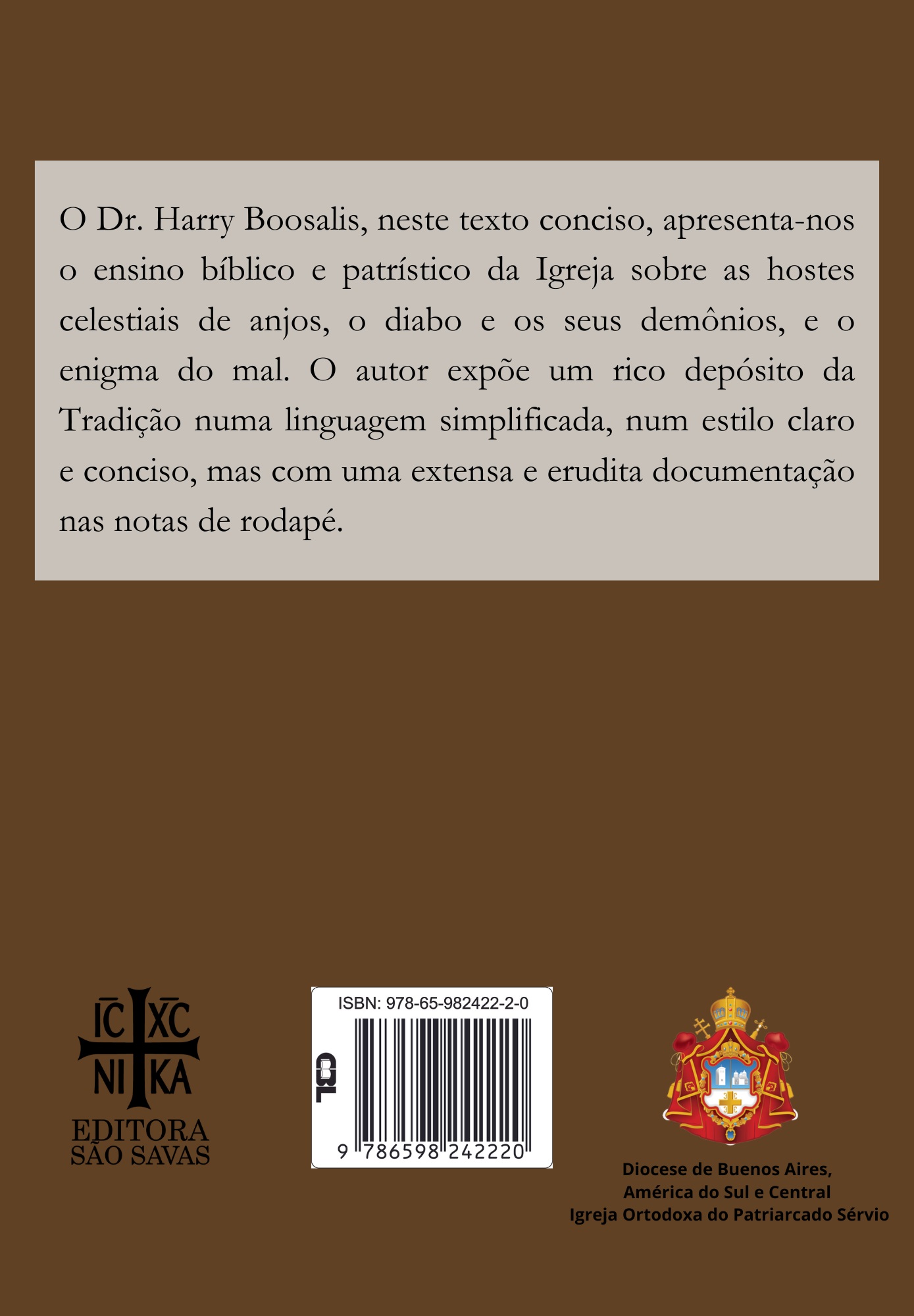 Anjos e Demônios - Harry Boosalis - Editora São Savas (Mosteiro ...