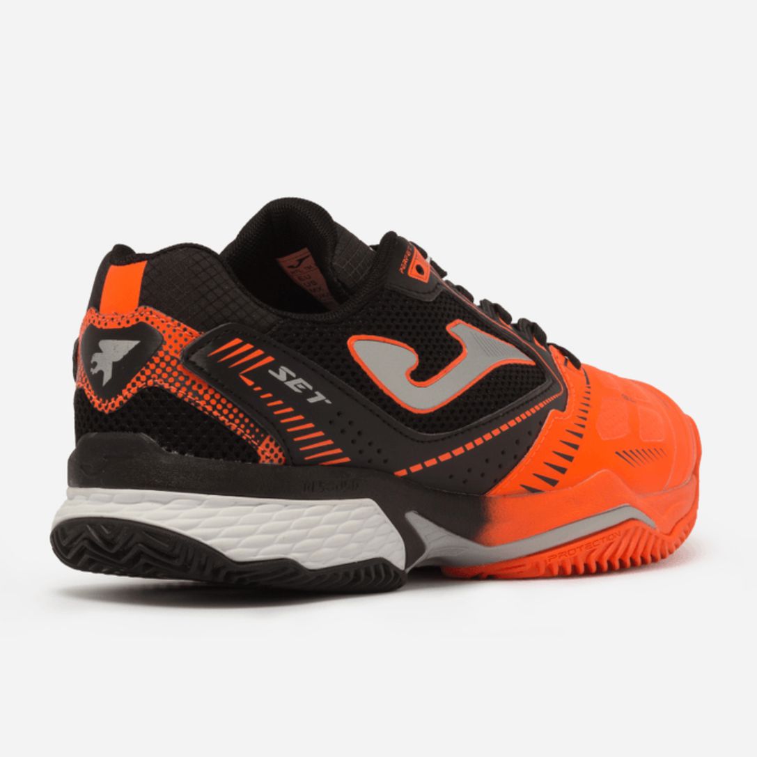 Tênis Joma Set Clay Masculino - Preto+Laranja - Favorita Padel