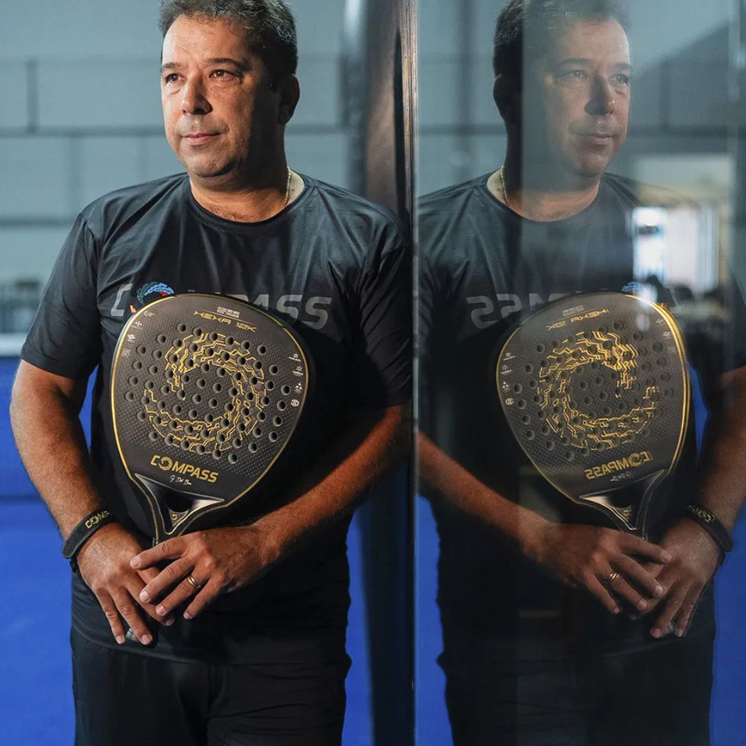 Raquete de Padel Compass Hexa 12k Gervasio Del Bono 2024 Raquete de Padel Compass Hexa 12k Gervasio Del Bono 2024