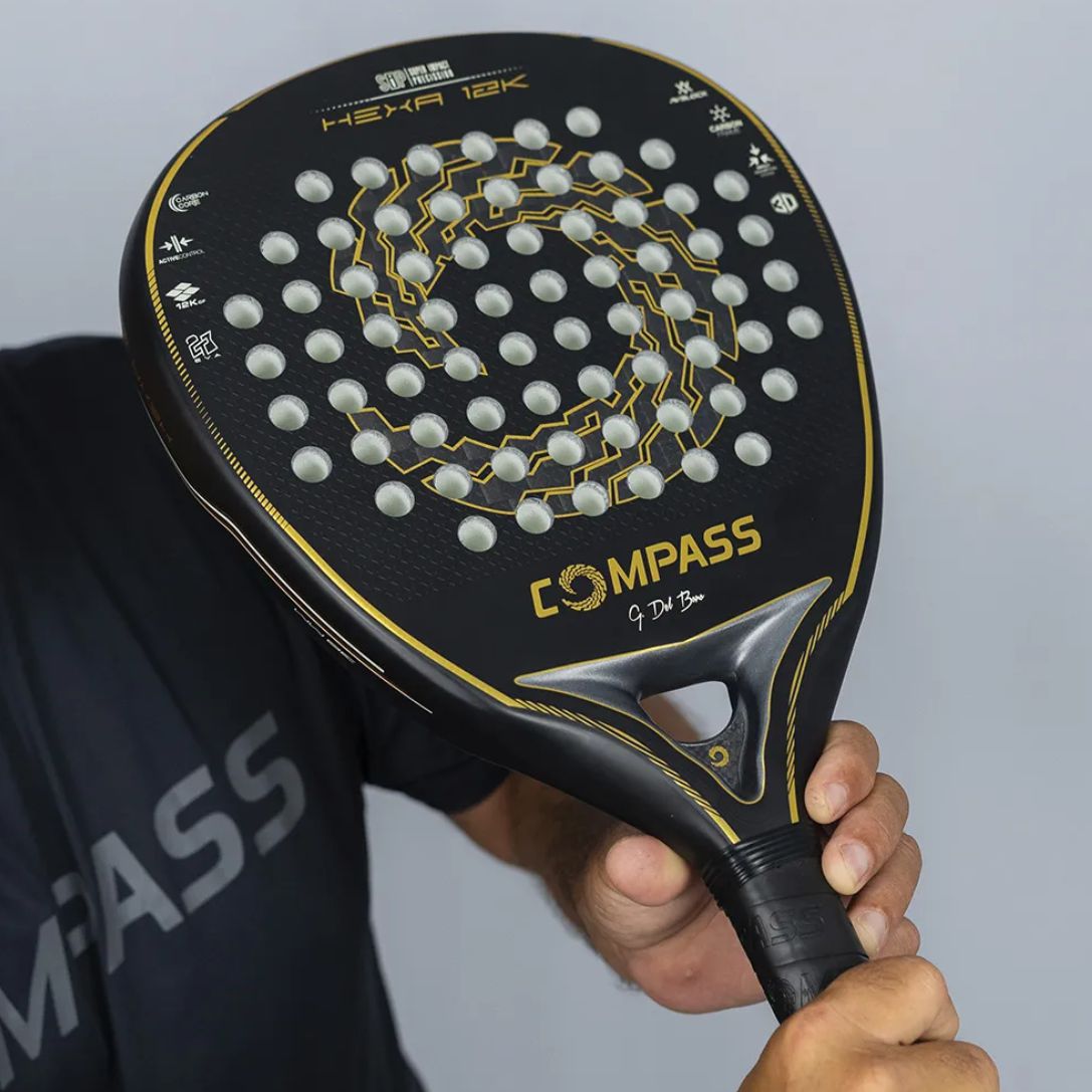 Raquete de Padel Compass Hexa 12k Gervasio Del Bono 2024 Raquete de Padel Compass Hexa 12k Gervasio Del Bono 2024