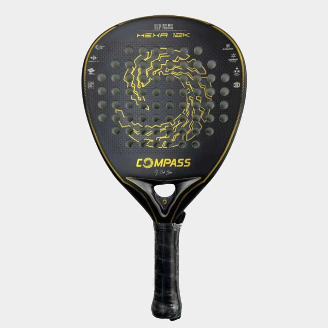 Raquete de Padel Compass Hexa 12k Gervasio Del Bono 2024 Raquete de Padel Compass Hexa 12k Gervasio Del Bono 2024