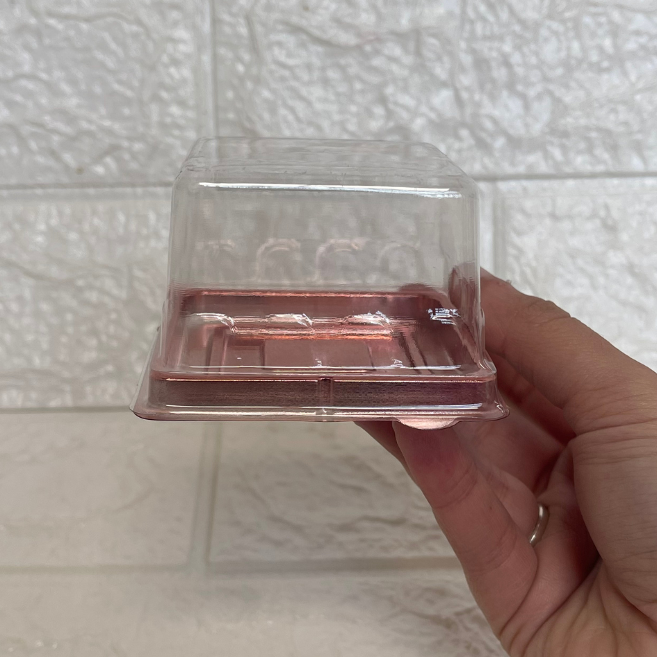MINI CAKE BOX QUADRADA ROSÉ GOLD C/ 10UN FLIP - A Loja da Confeitaria