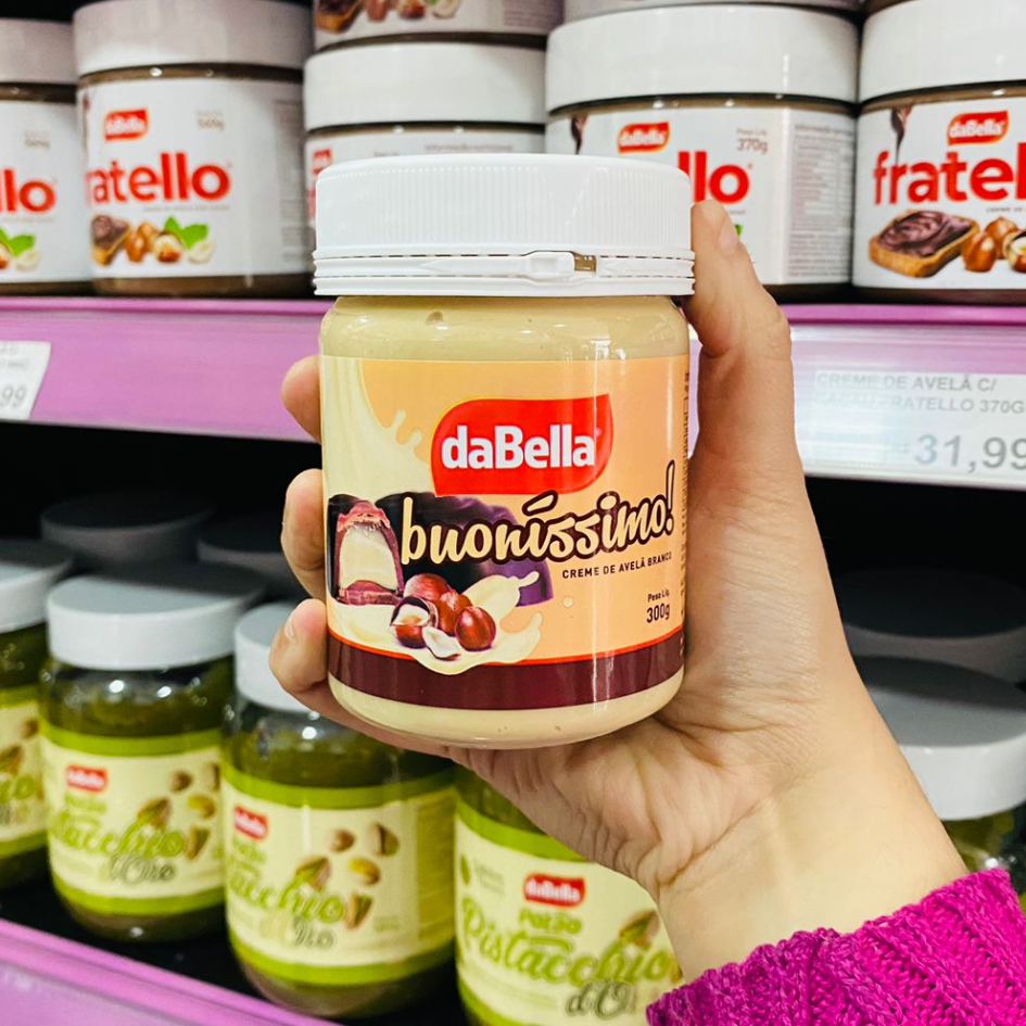 CREME DE AVELÃ BRANCO BUONÍSSIMO 300G DABELLA - A Loja da Confeitaria