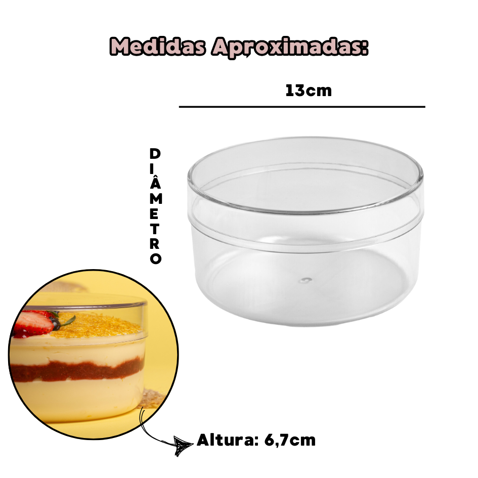 CAKE BOX CRISTAL REDONDA C/ TAMPA 500ML BLUE STAR - A Loja da Confeitaria