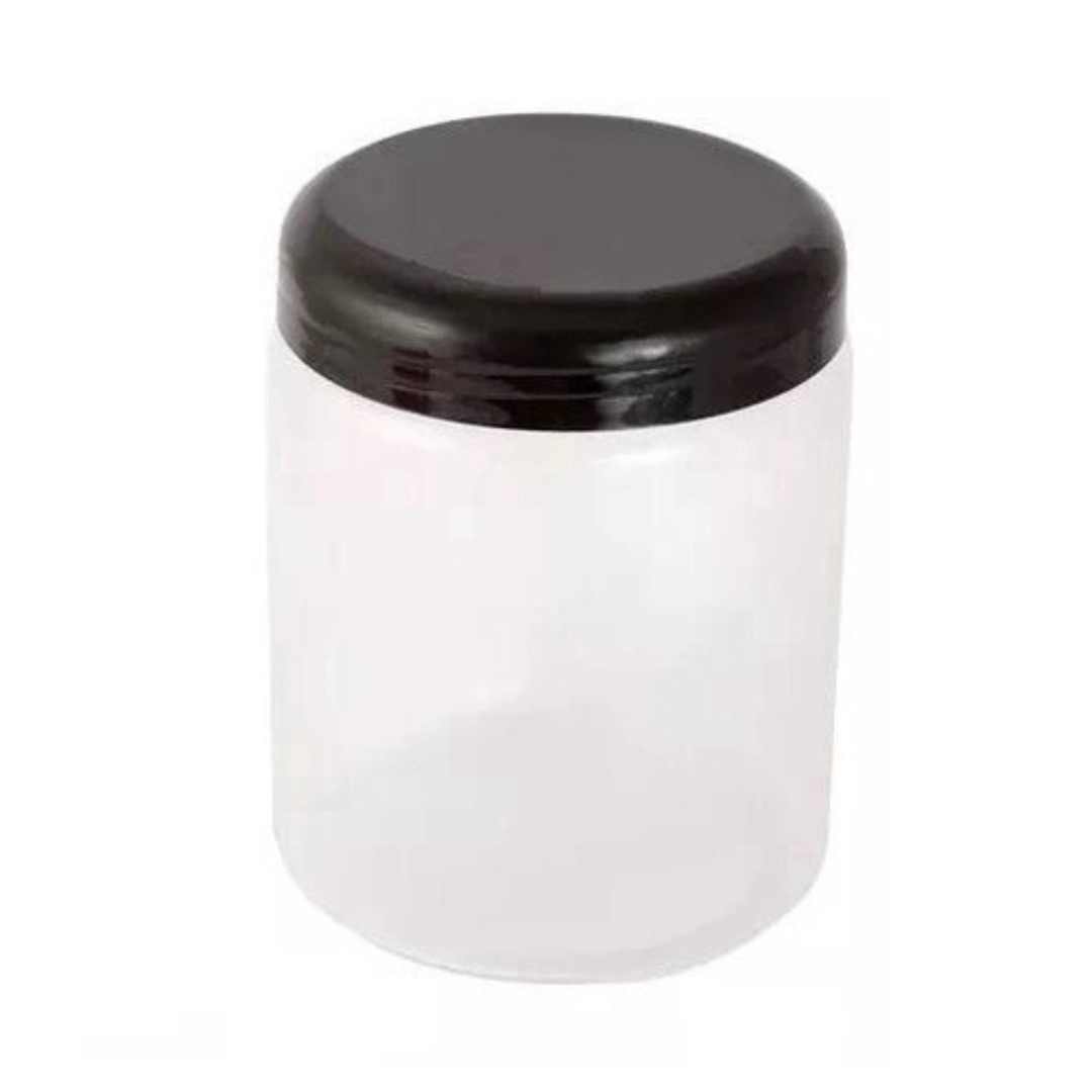 POTE REDONDO 250ML COM TAMPA - PRETO - A Loja da Confeitaria