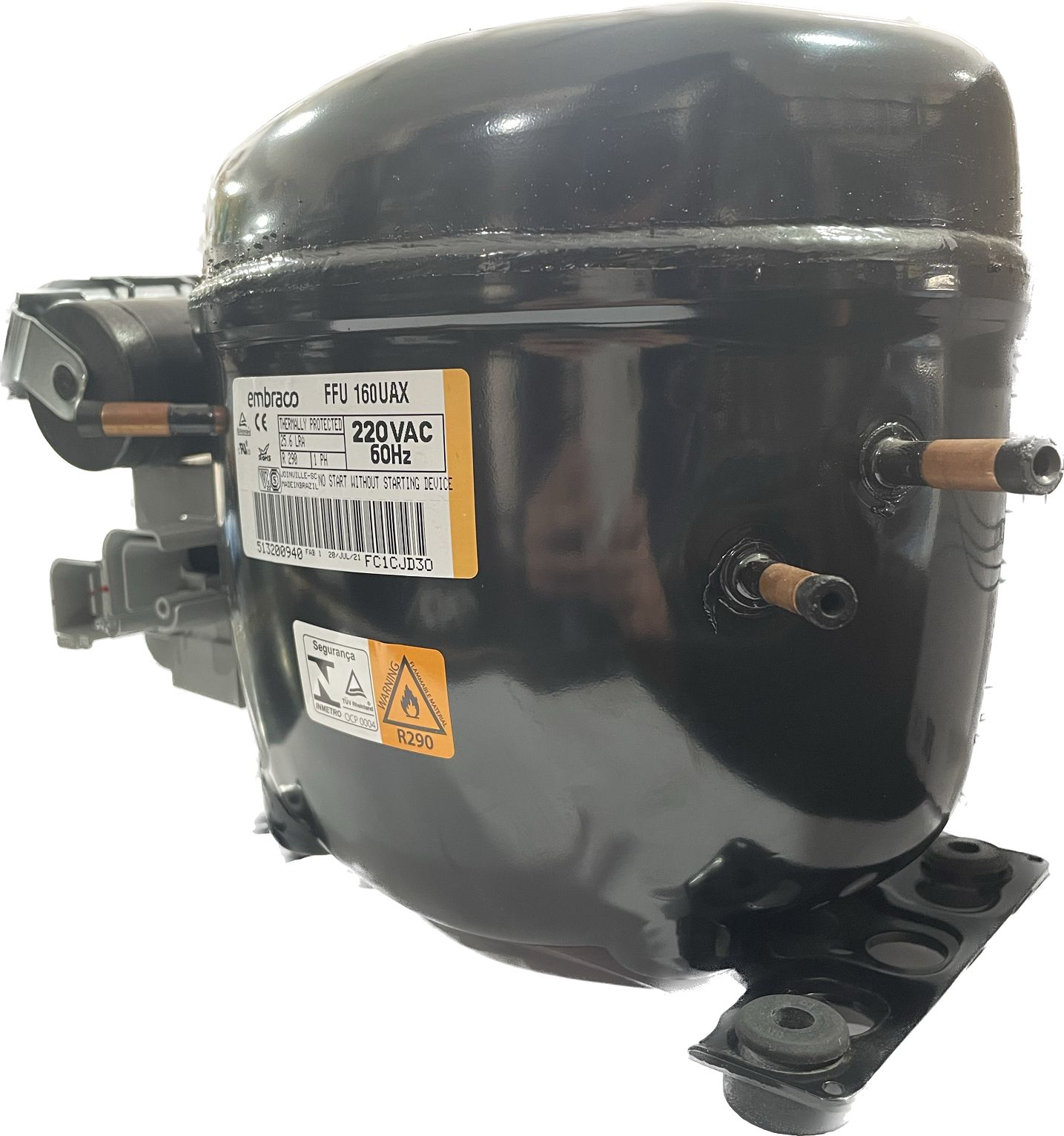 Motor Compressor 1/2 FFU160UAX R290 Embraco 60Hz 220Vac - Karisfrio