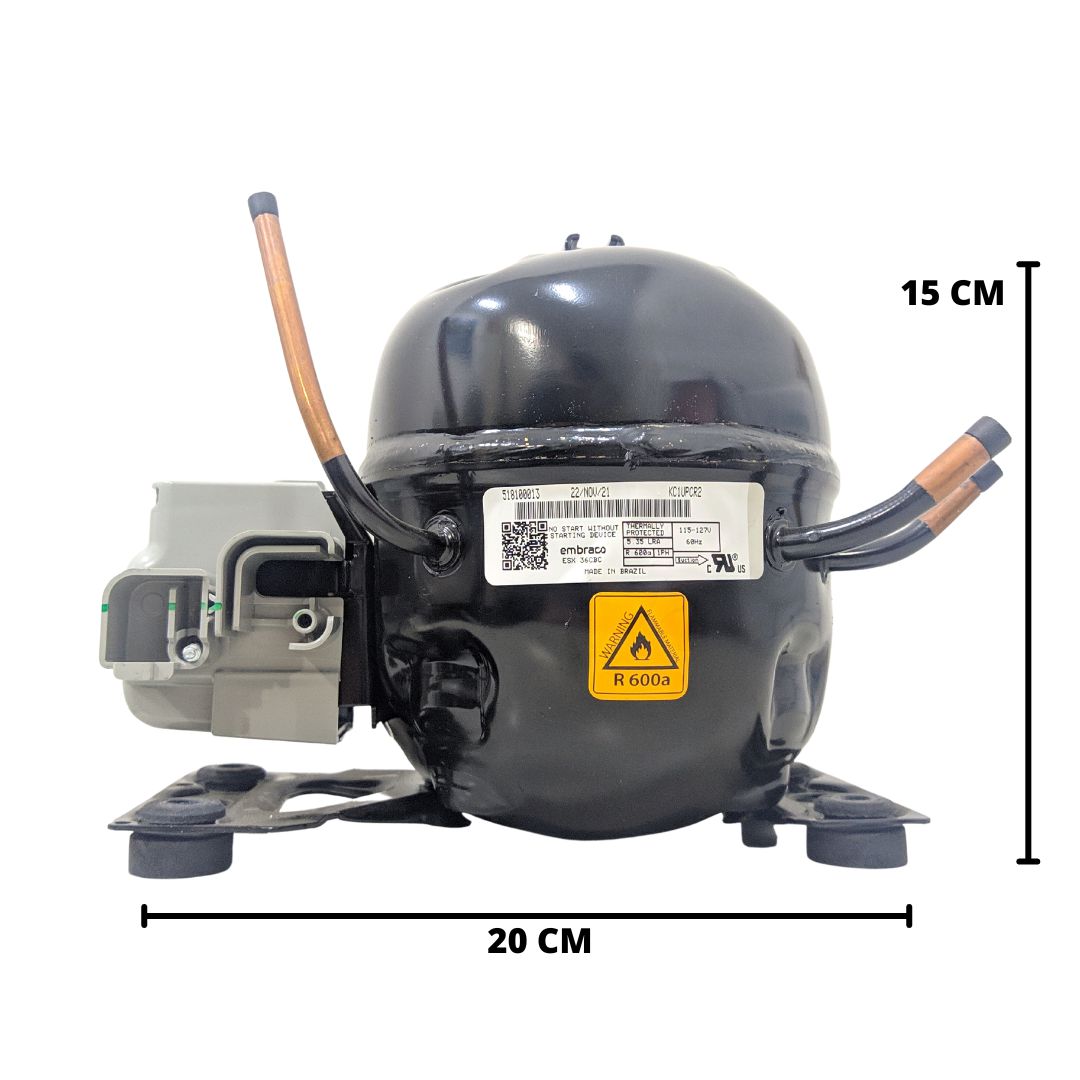 Motor Compressor 1/5 ESX36CBC Gás R600 Embraco 127V - Karisfrio