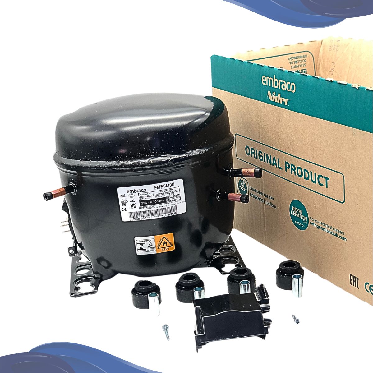 Motor Compressor 1 HP FMFT413U Embraco Gás R290 230V - Karisfrio