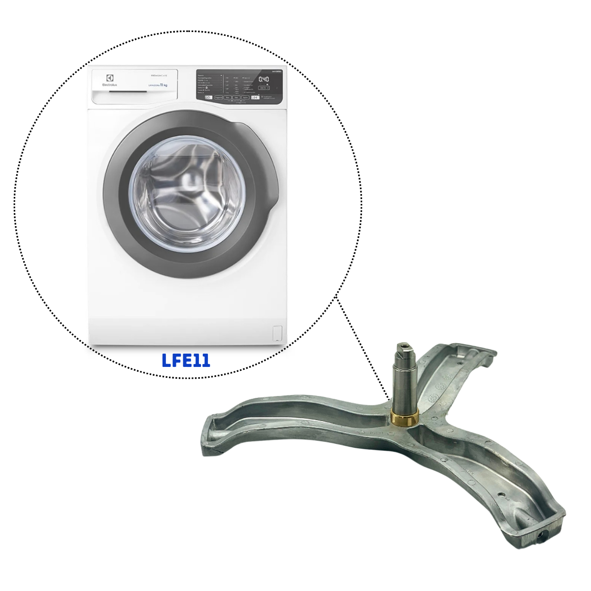 Eixo Tripé Cesto Lava e Seca Electrolux LFE11 A00675502 - Karisfrio