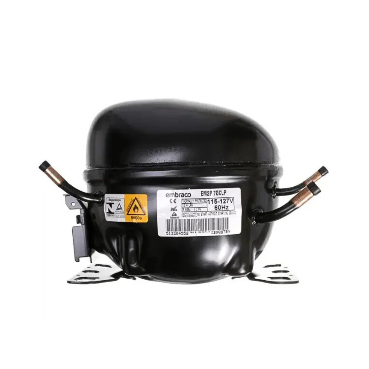 Motor Compressor 1/5 HP Gás R600 EM2P70CLP Embraco 110V + Brindes ...