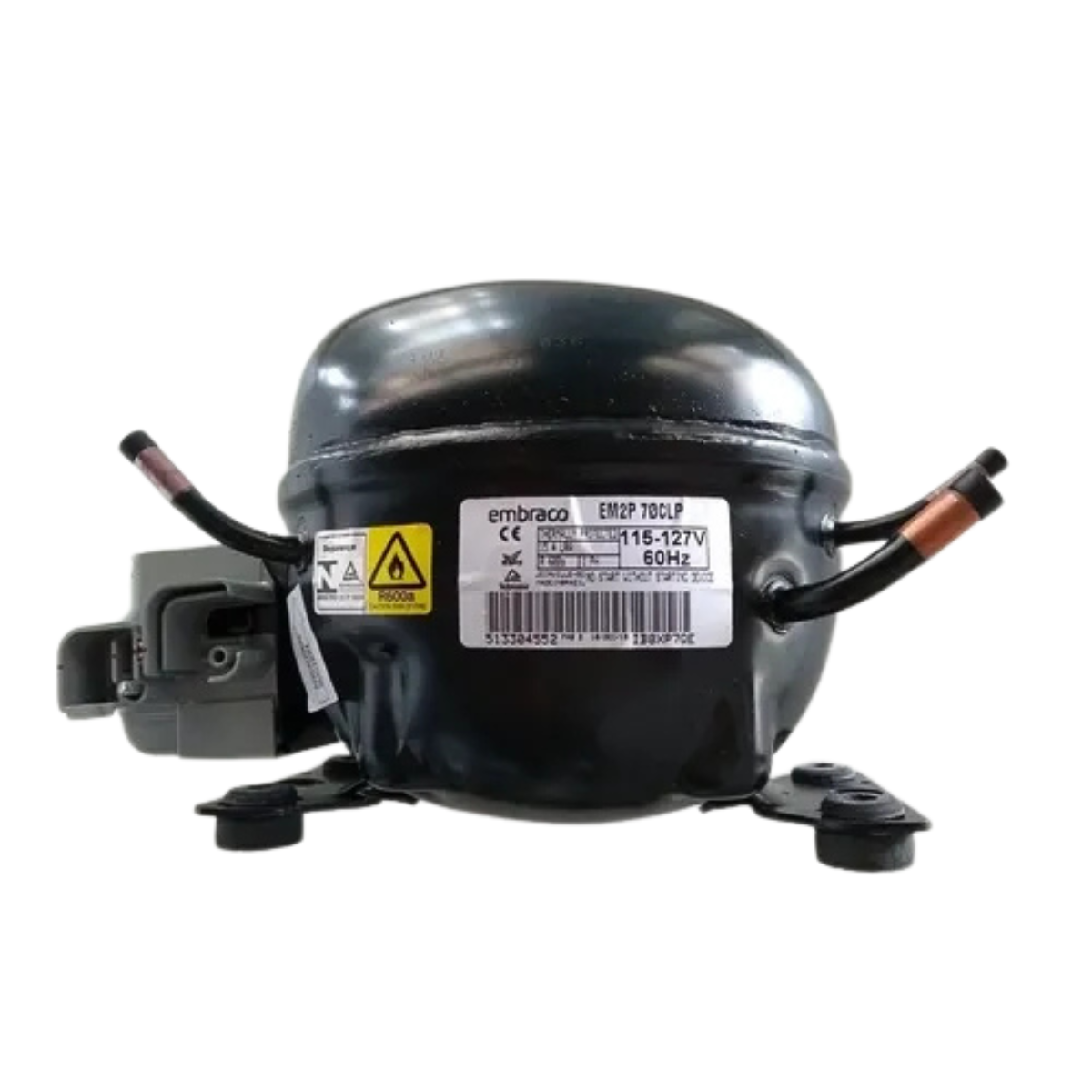 Motor Compressor 1/5 HP Gás R600 EM2P70CLP Embraco 110V + Brindes ...