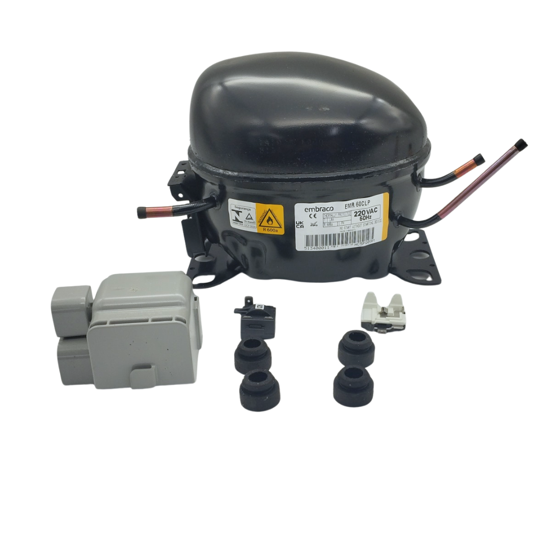 Motor Compressor 1/6 HP EMR60CLP Gás R600 Embraco 220v - Karisfrio