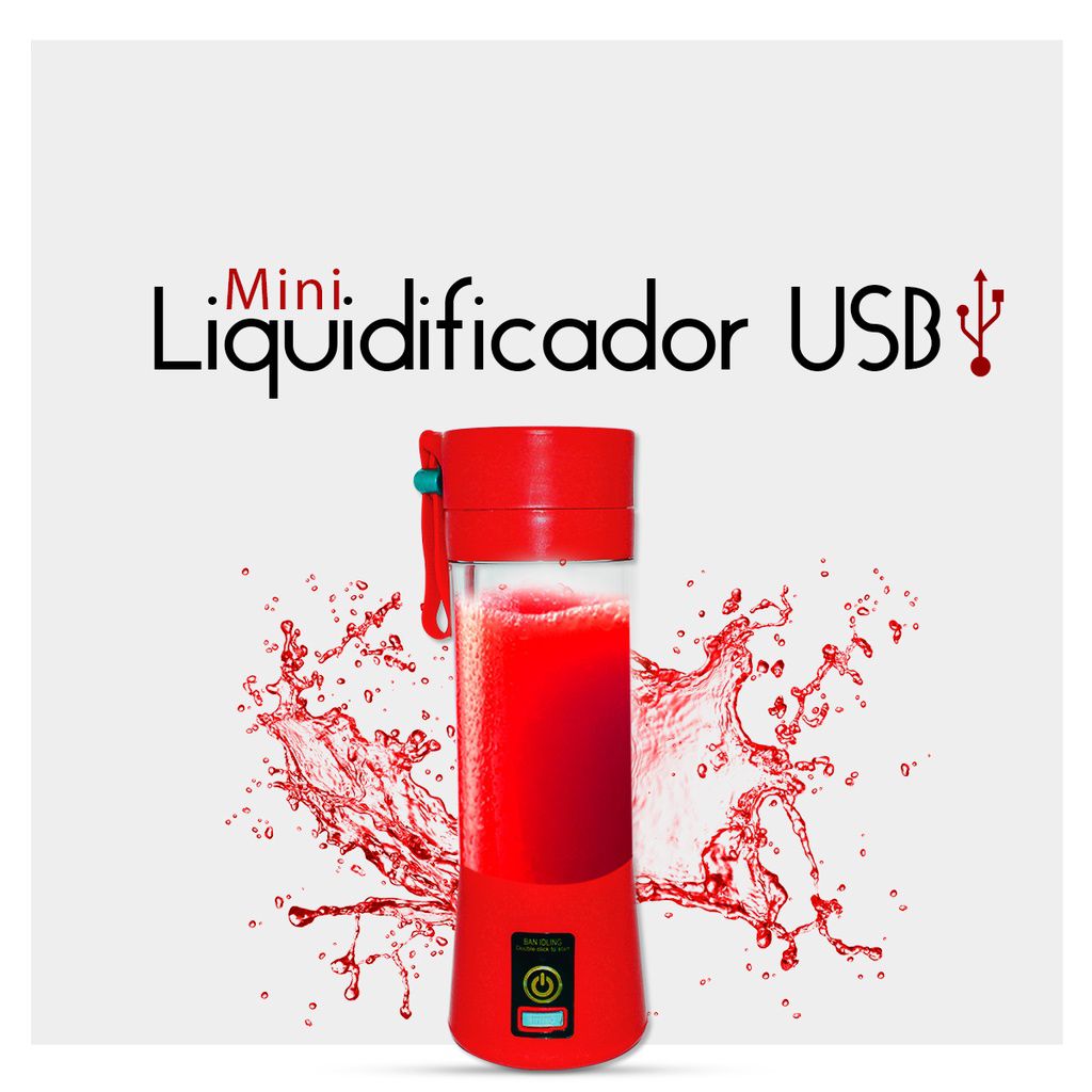 Mini liquidificador portatil com 6 laminas 380ML COM USB - Trik Trak ...